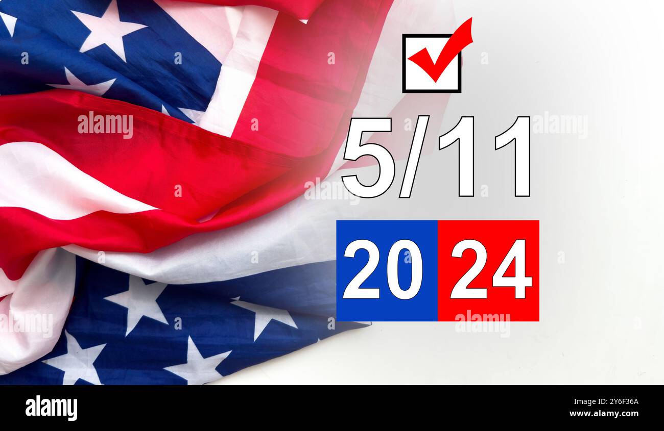 American flag and Presidential Election Day 2024. I voted. Election day ...
