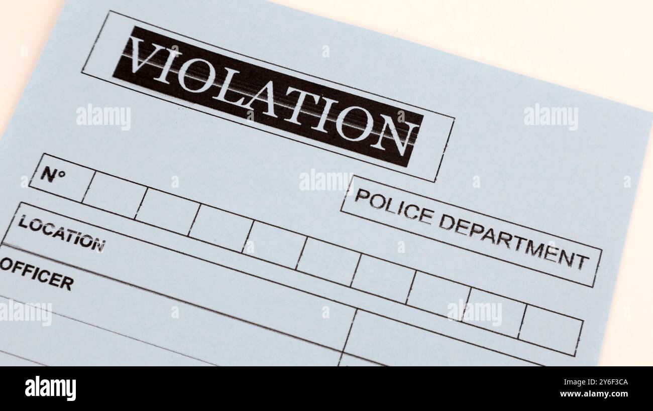 Traffic Ticket Violation Police Crime, module in focus on first floor ...