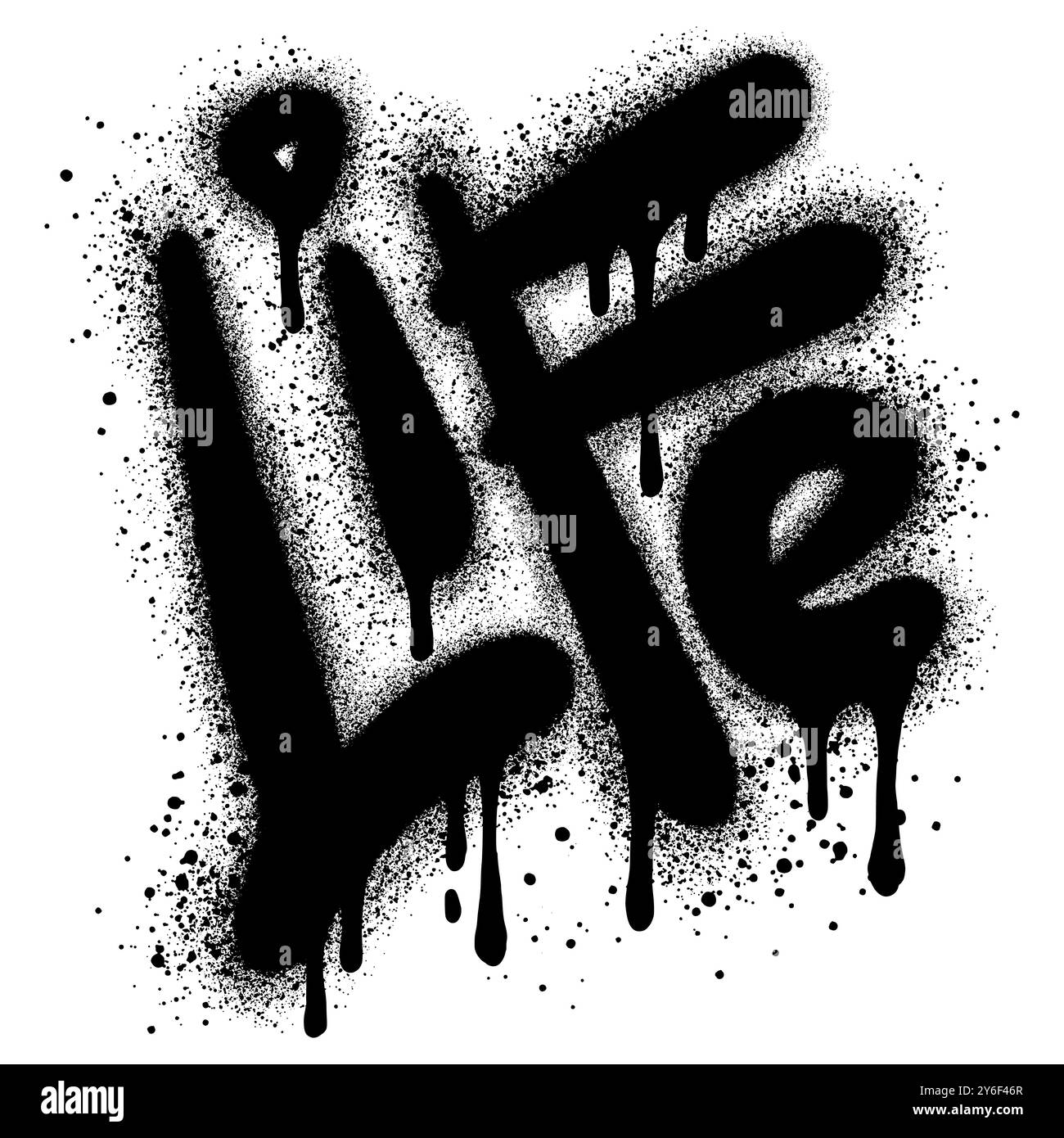 Spray Painted Graffiti Life Word Sprayed isolated with a white ...
