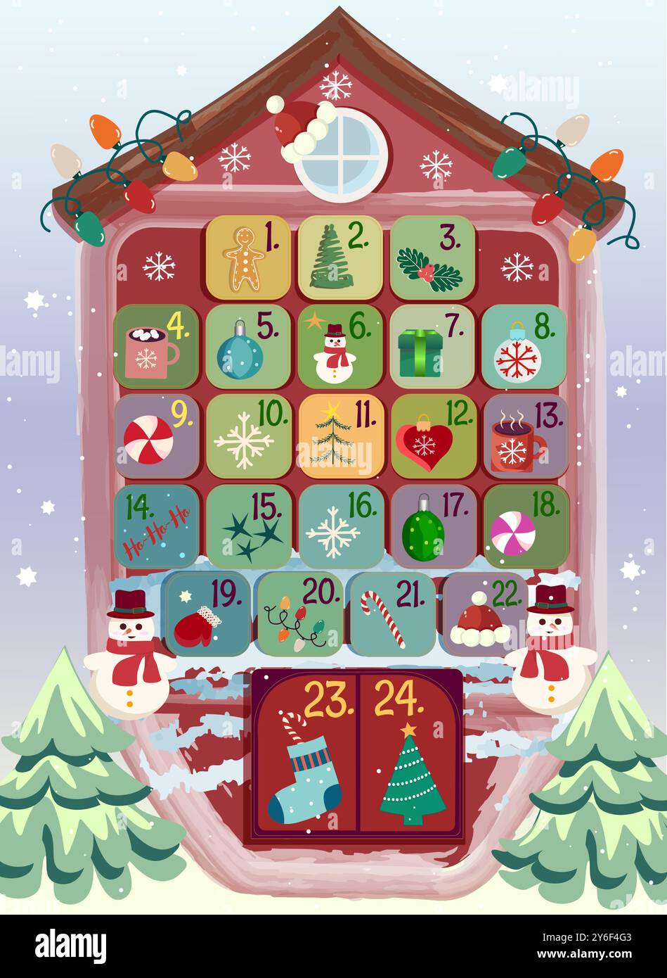 Christmas advent calendar daily gifts for festive joy vector ...