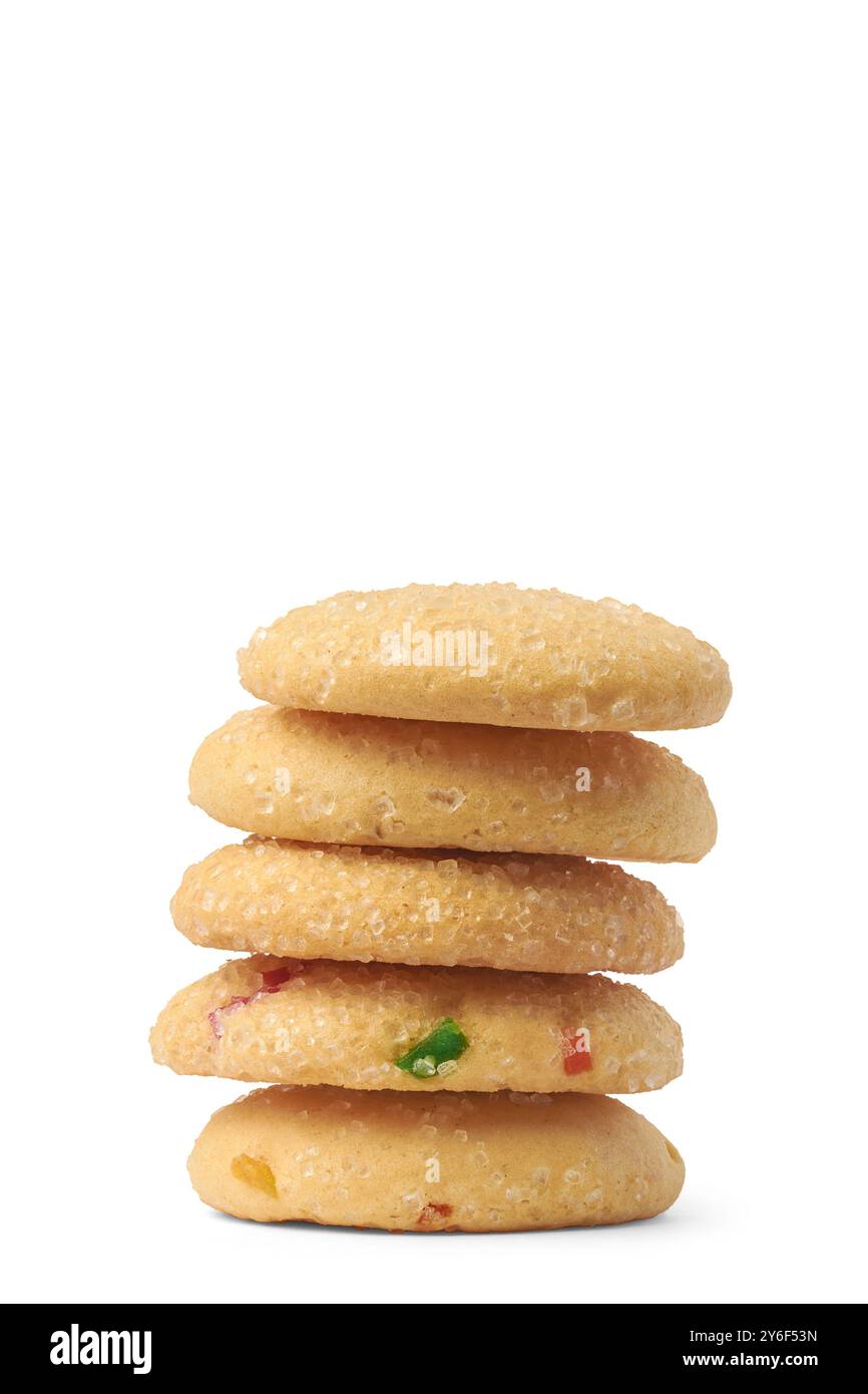 stack of sugar cookies isolated white background, baked sweet biscuits ...