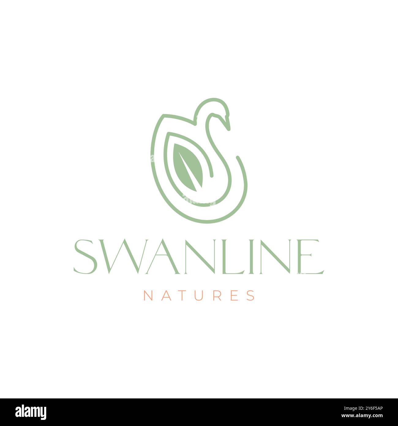 swan goose bird swimming leaves minimalist line style simple feminine ...
