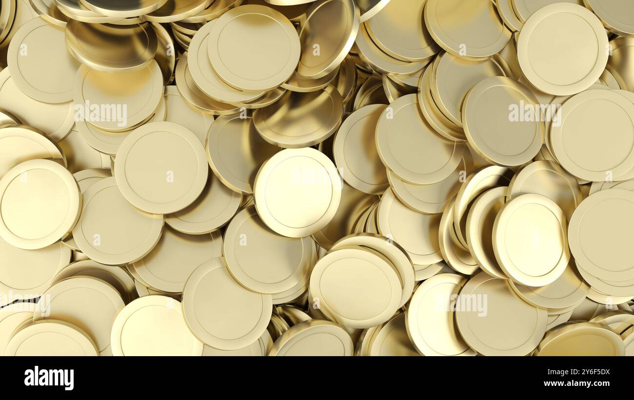 Gold coins. Blank. Background. 3d illustration Stock Photo - Alamy