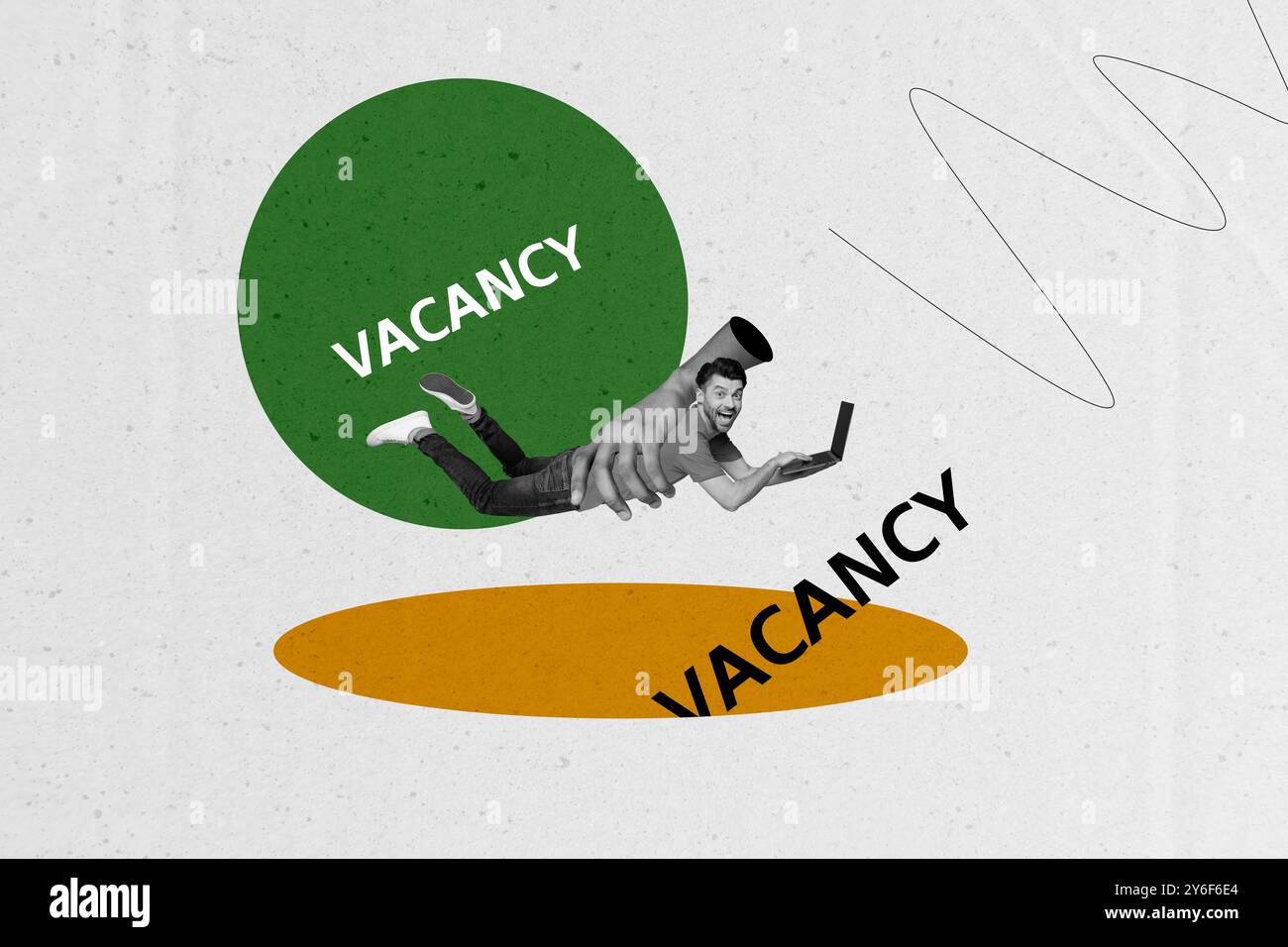 Composite trend artwork sketch image photo collage of office workspace ...