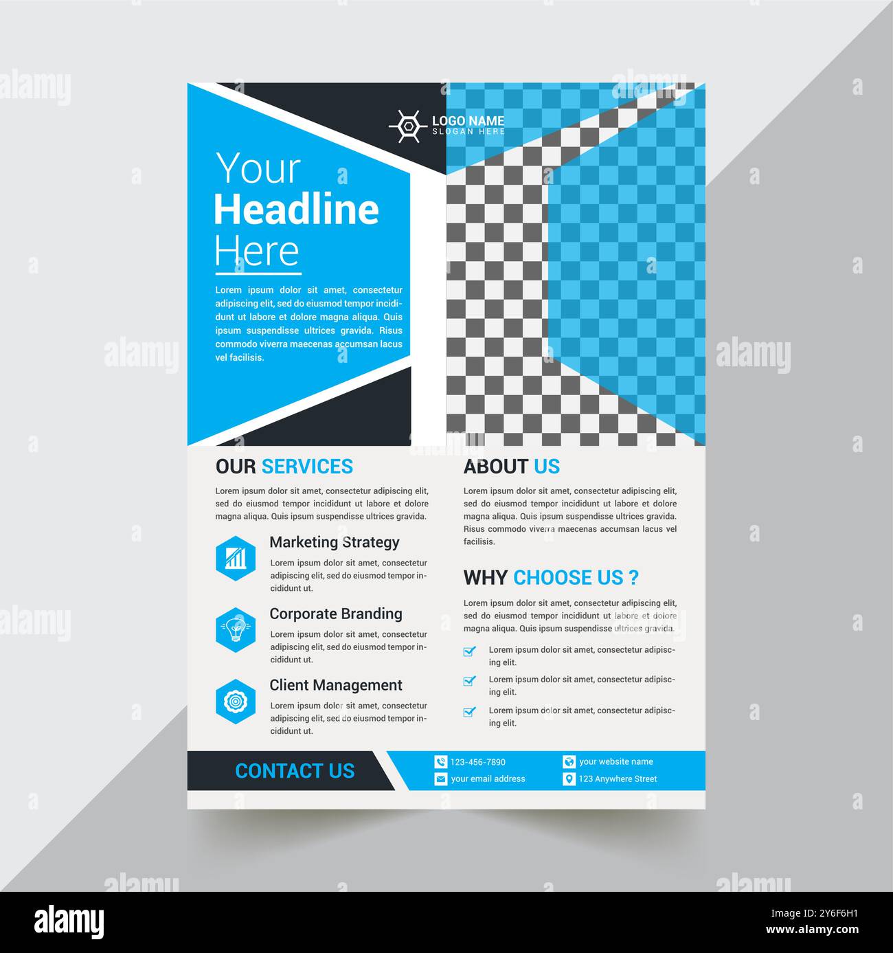 Flyer Design Template Stock Vector Image & Art - Alamy