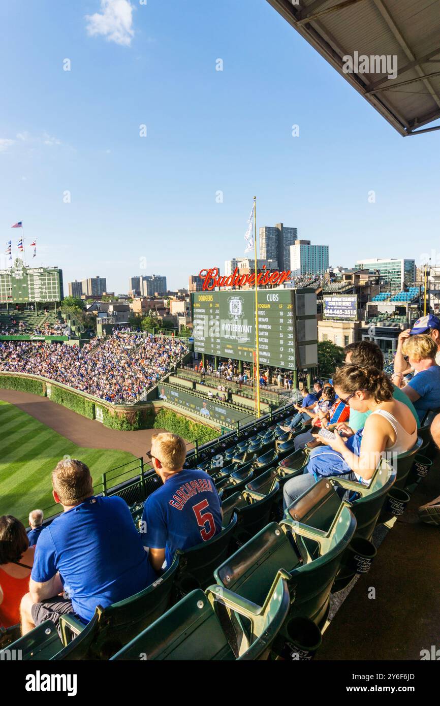 The crowd at a baseball game at Wrigley Field, Chicago, the home of the Chicago Cubs. Cubs ...