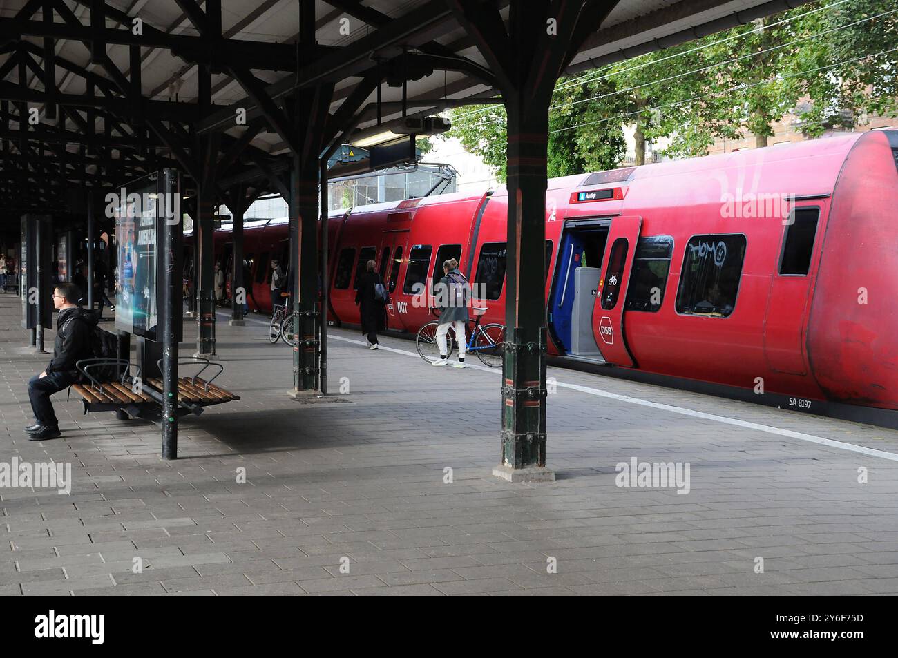 Copenhagen/ DenmarK/ 25 September 2024/Danish local dsb public train ...