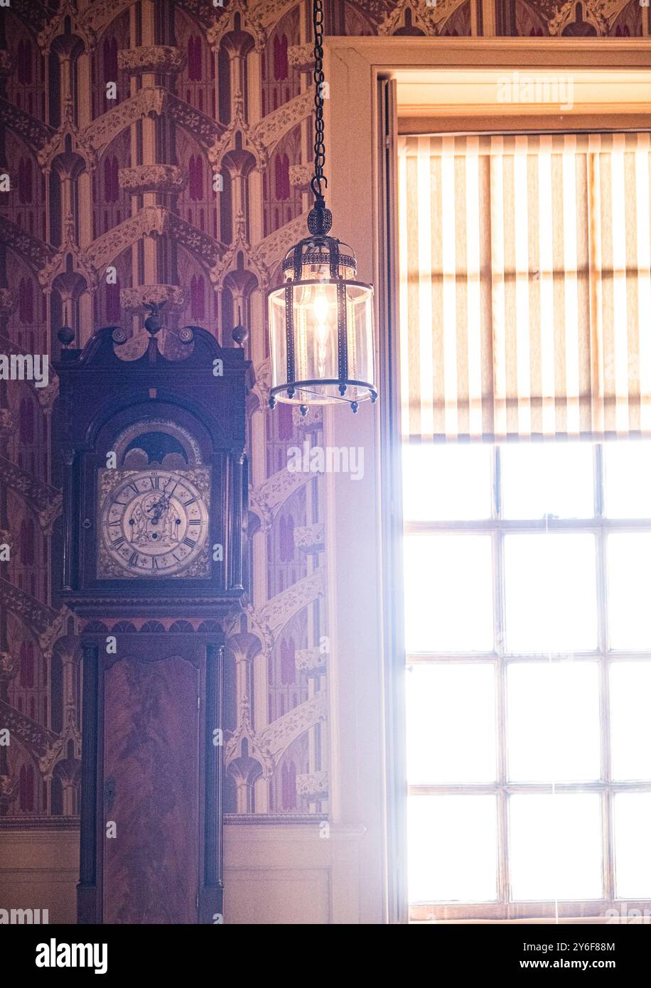 Grandfather clock in an English country house in Worcestershire Stock ...