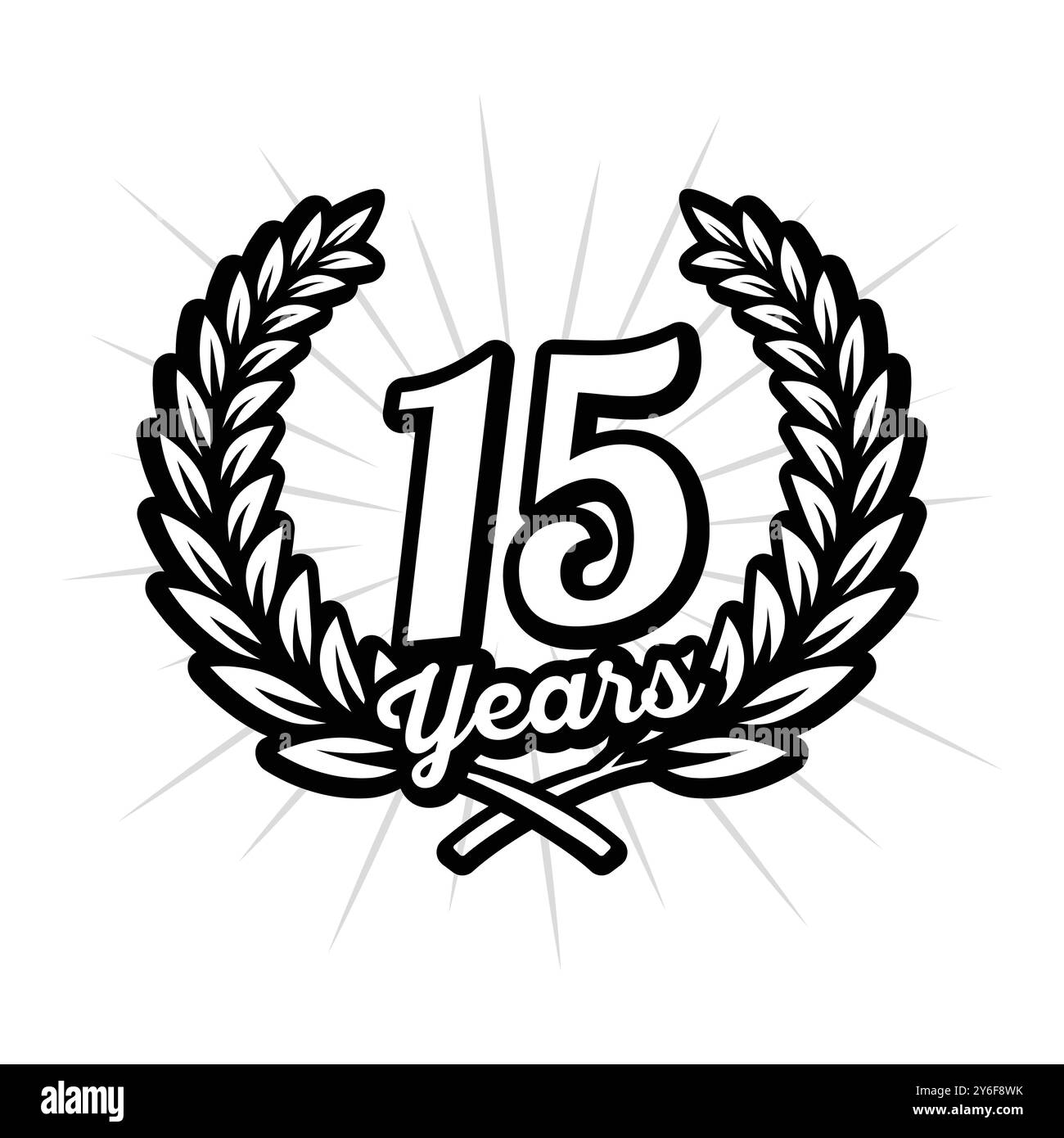 15 years anniversary celebration with laurel wreath. 15th anniversary ...