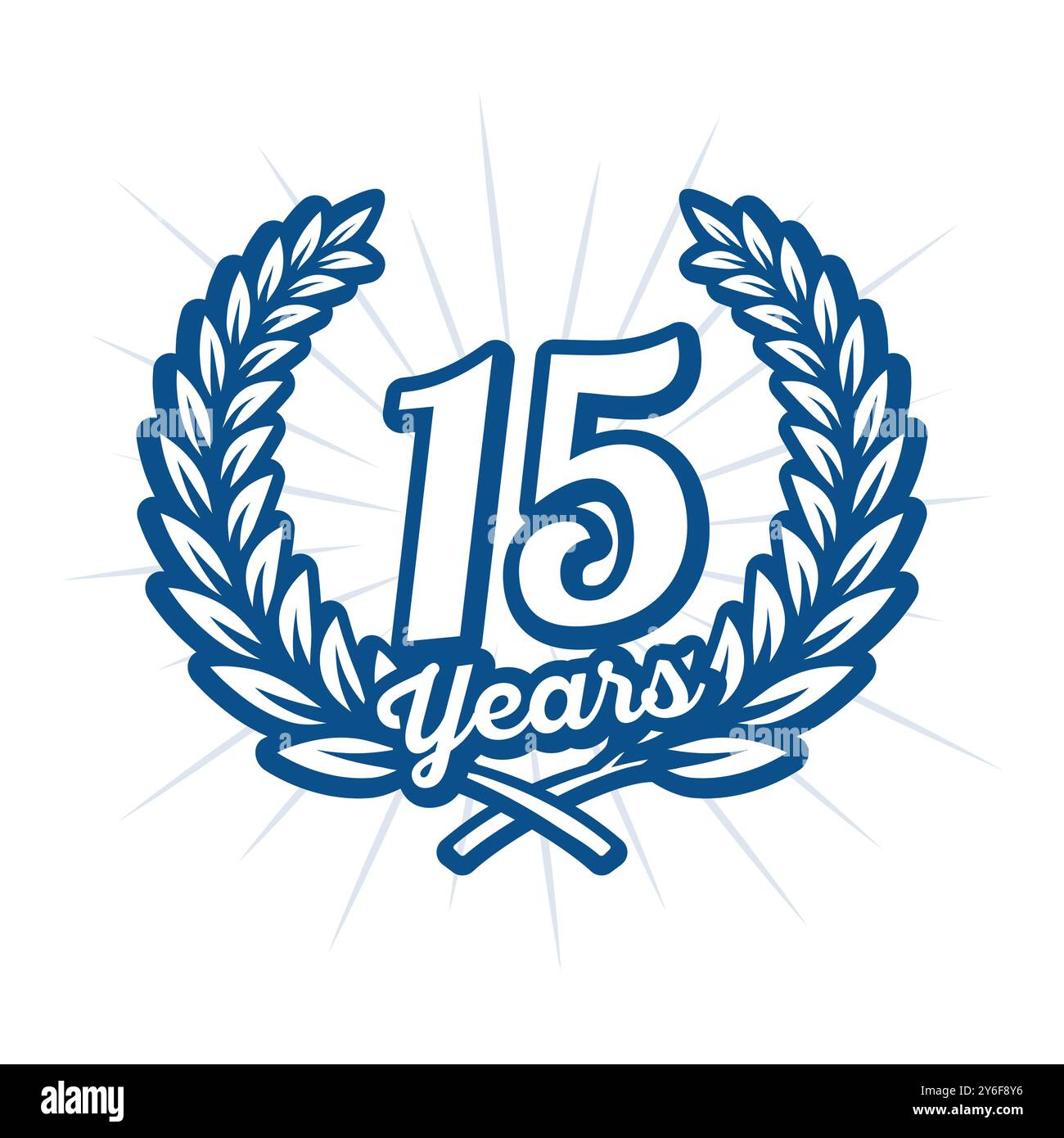 15 years anniversary celebration with laurel wreath. 15th anniversary ...