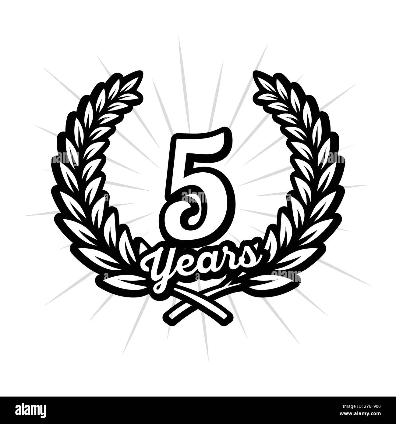5 years anniversary celebration with laurel wreath. 5th anniversary ...