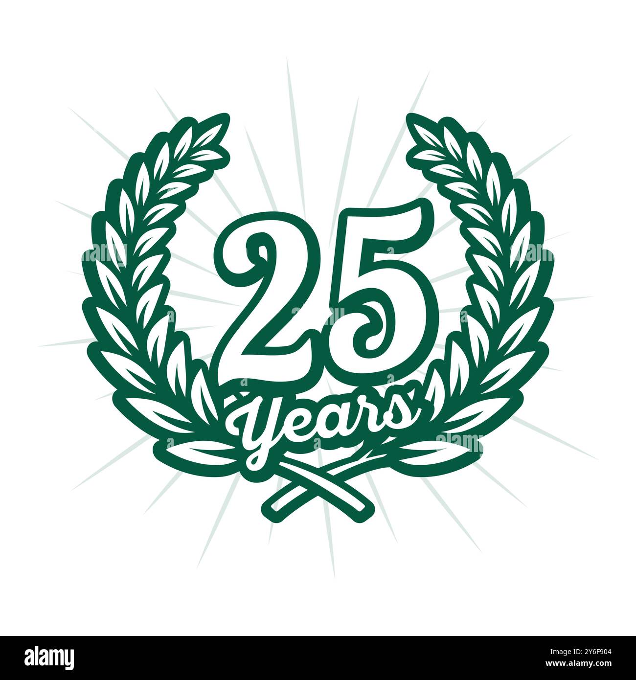 25 years anniversary celebration with laurel wreath. 25th anniversary ...