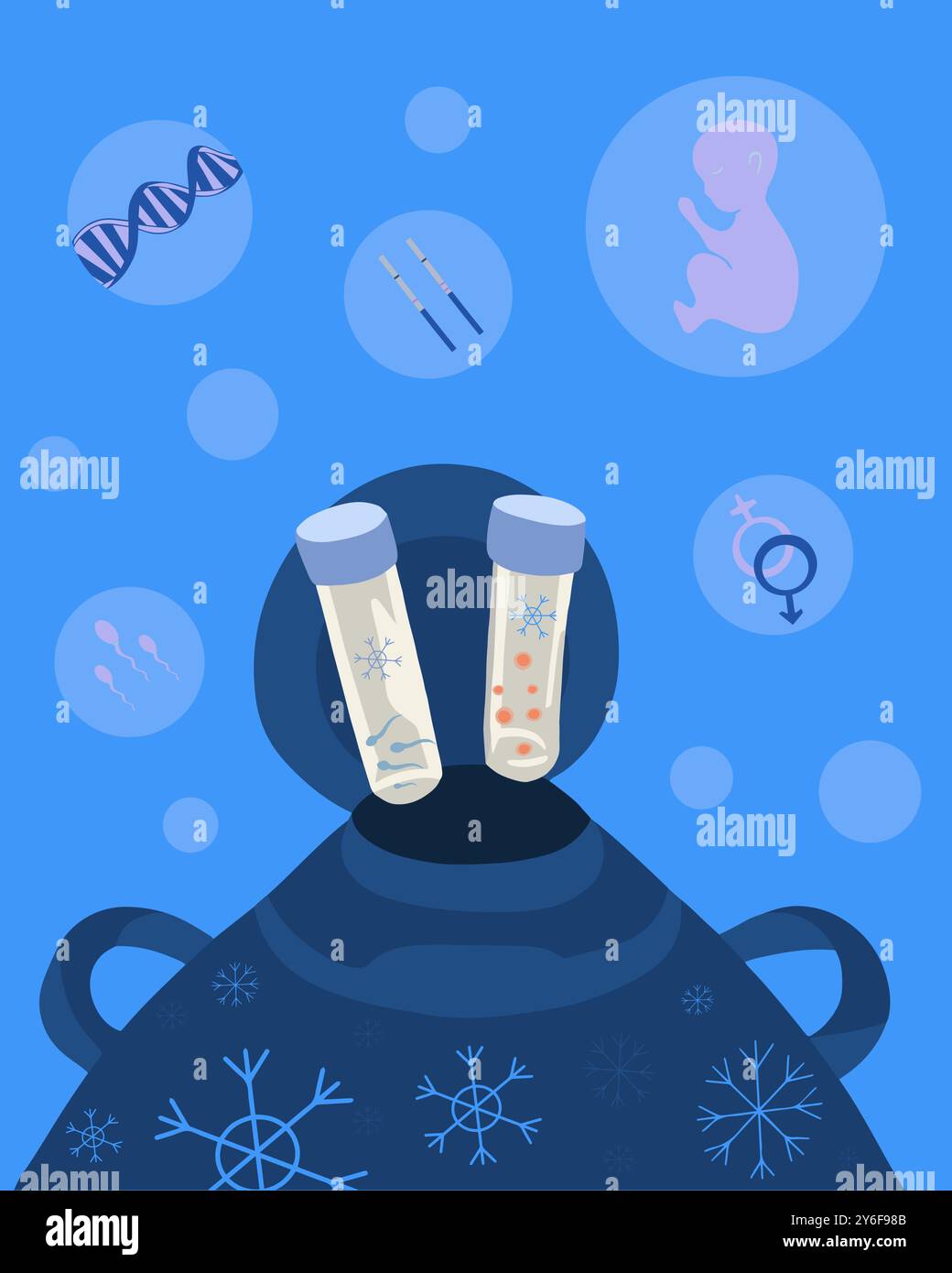 Laboratory equipment displays frozen eggs and sperm samples ...