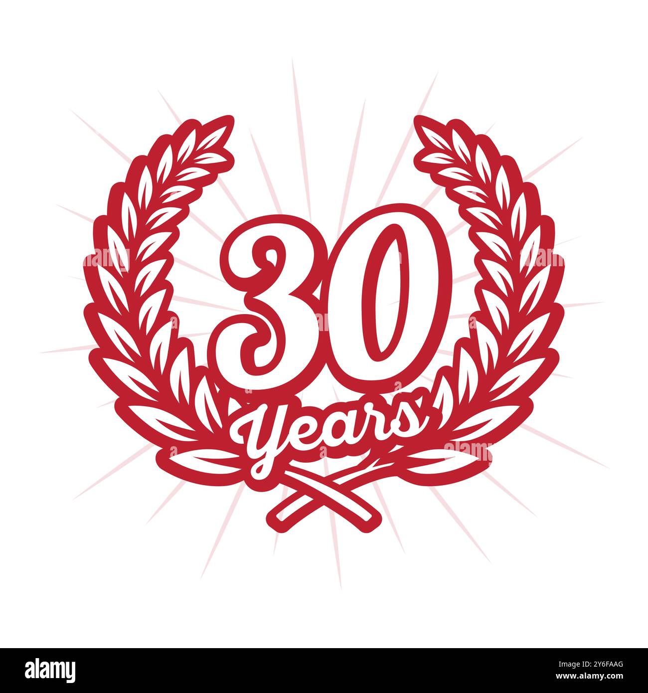 30 years anniversary celebration with laurel wreath. 30th anniversary ...