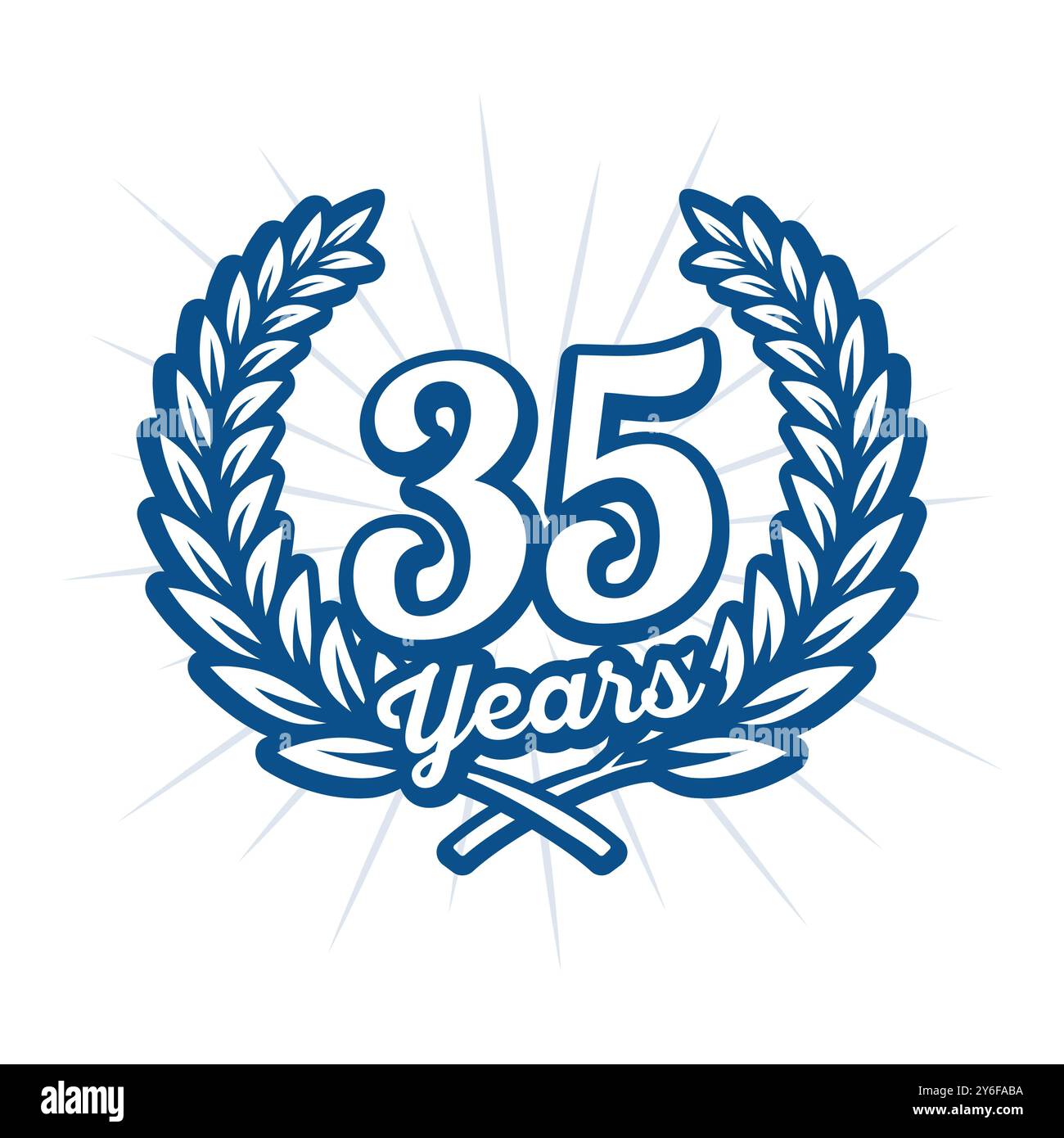 35 years anniversary celebration with laurel wreath. 35th anniversary ...