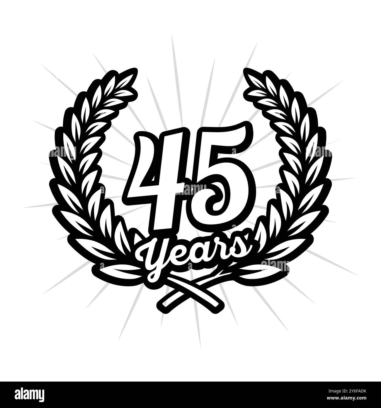 45 years anniversary celebration with laurel wreath. 45th anniversary ...