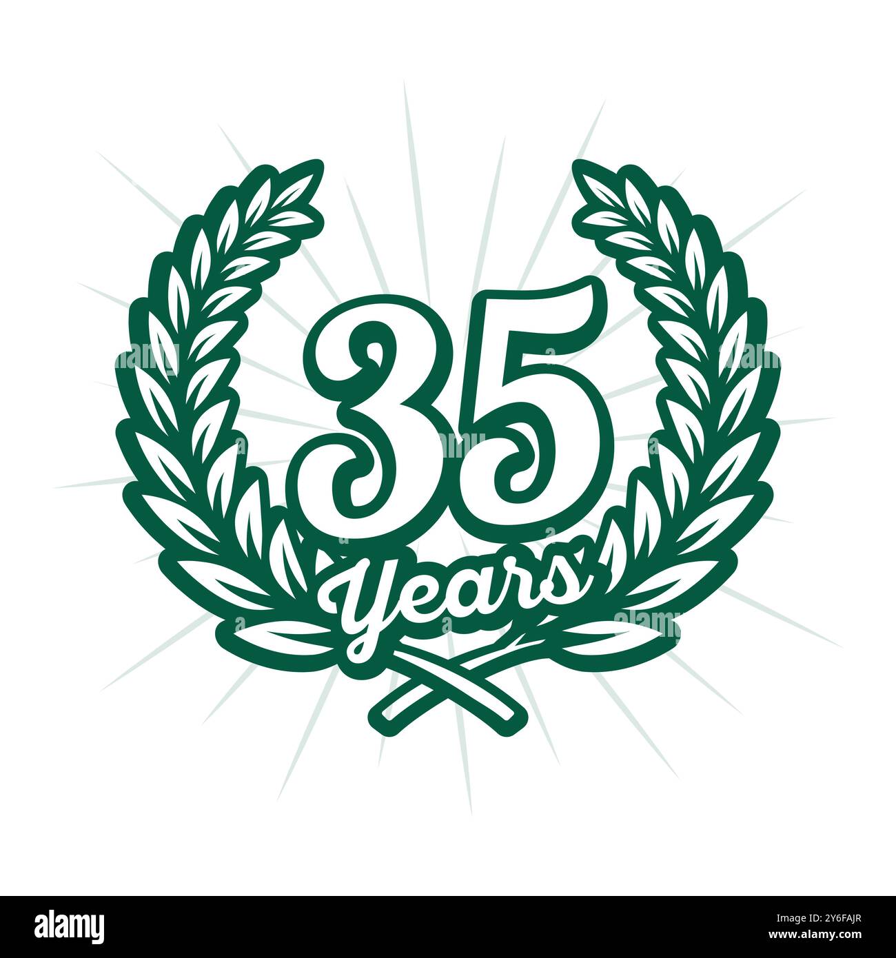 35 years anniversary celebration with laurel wreath. 35th anniversary ...