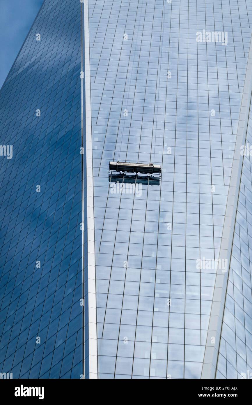 Window washers on One World Trade Center, otherwise known as the ...