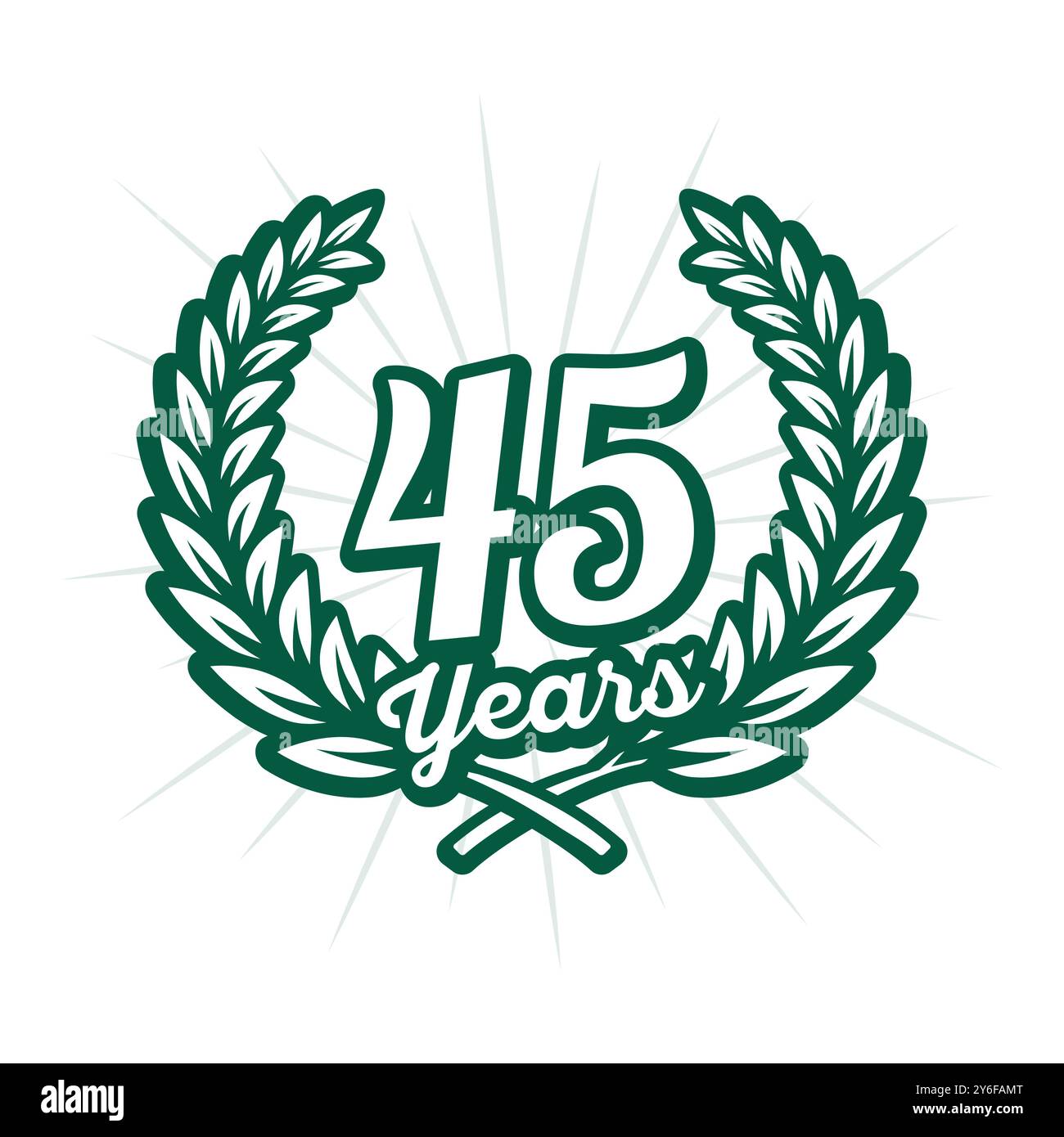 45 years anniversary celebration with laurel wreath. 45th anniversary ...