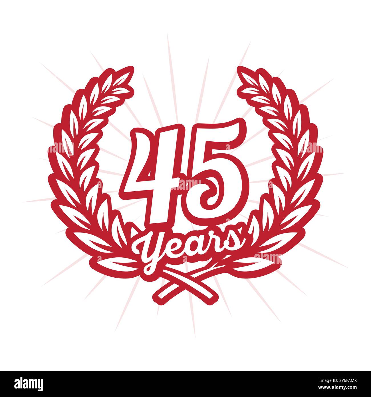 45 years anniversary celebration with laurel wreath. 45th anniversary ...