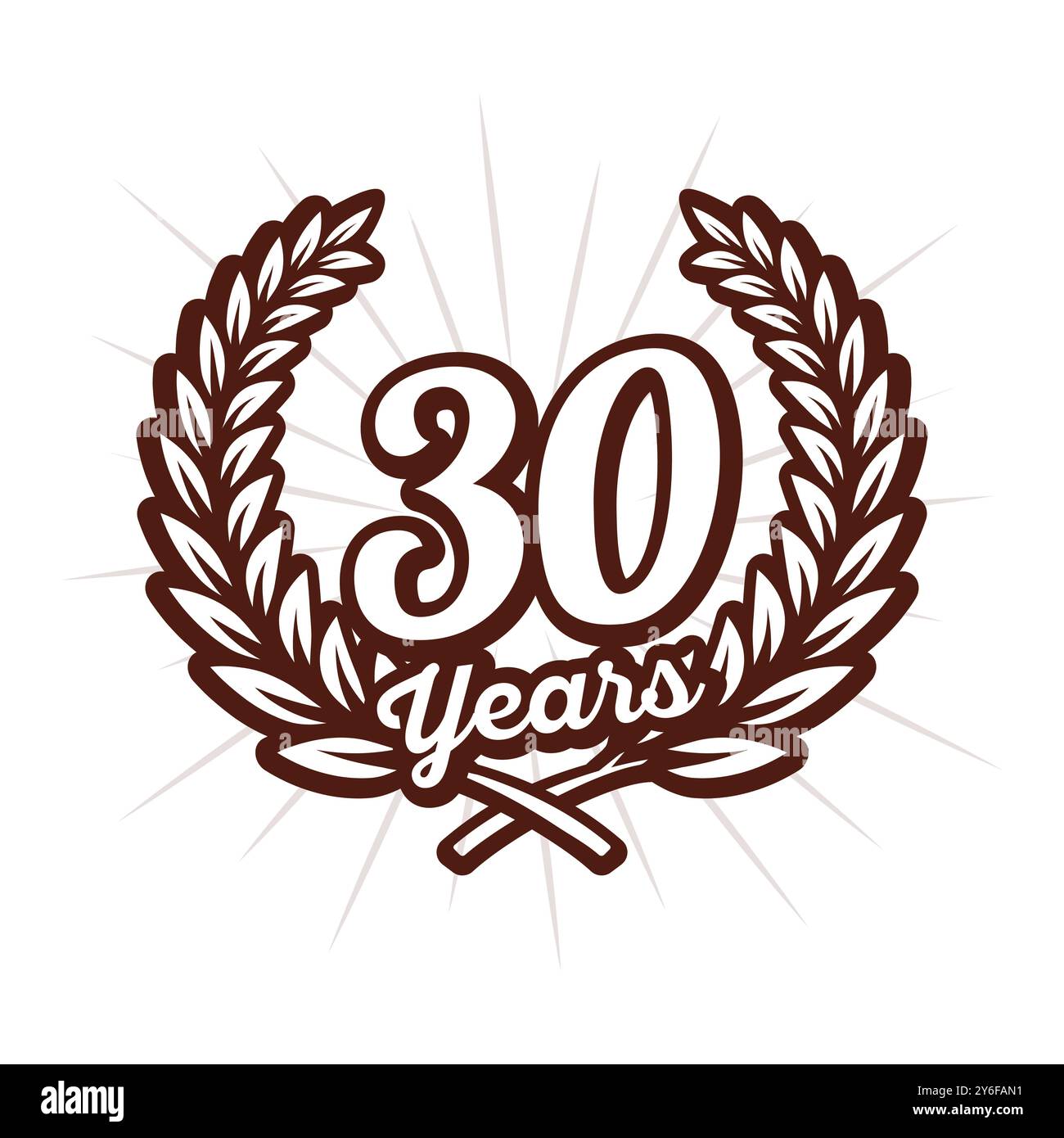 30 years anniversary celebration with laurel wreath. 30th anniversary ...