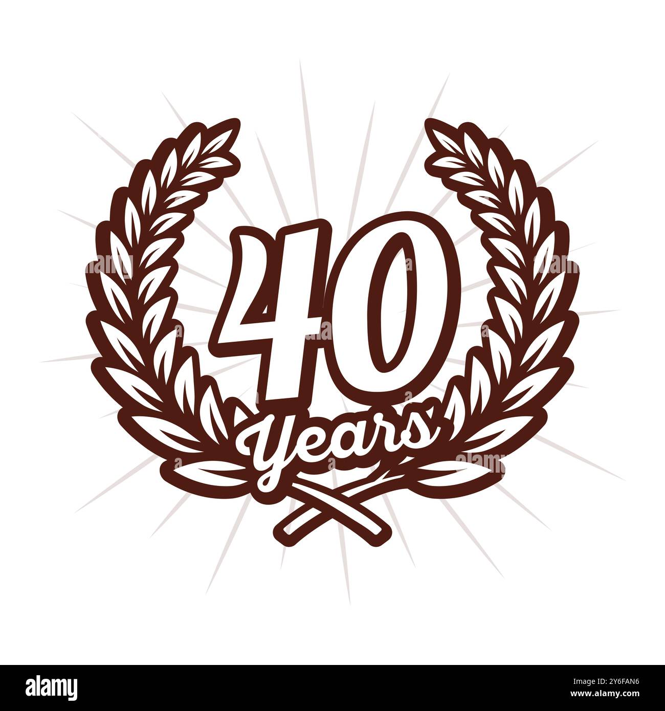 40 years anniversary celebration with laurel wreath. 40th anniversary ...