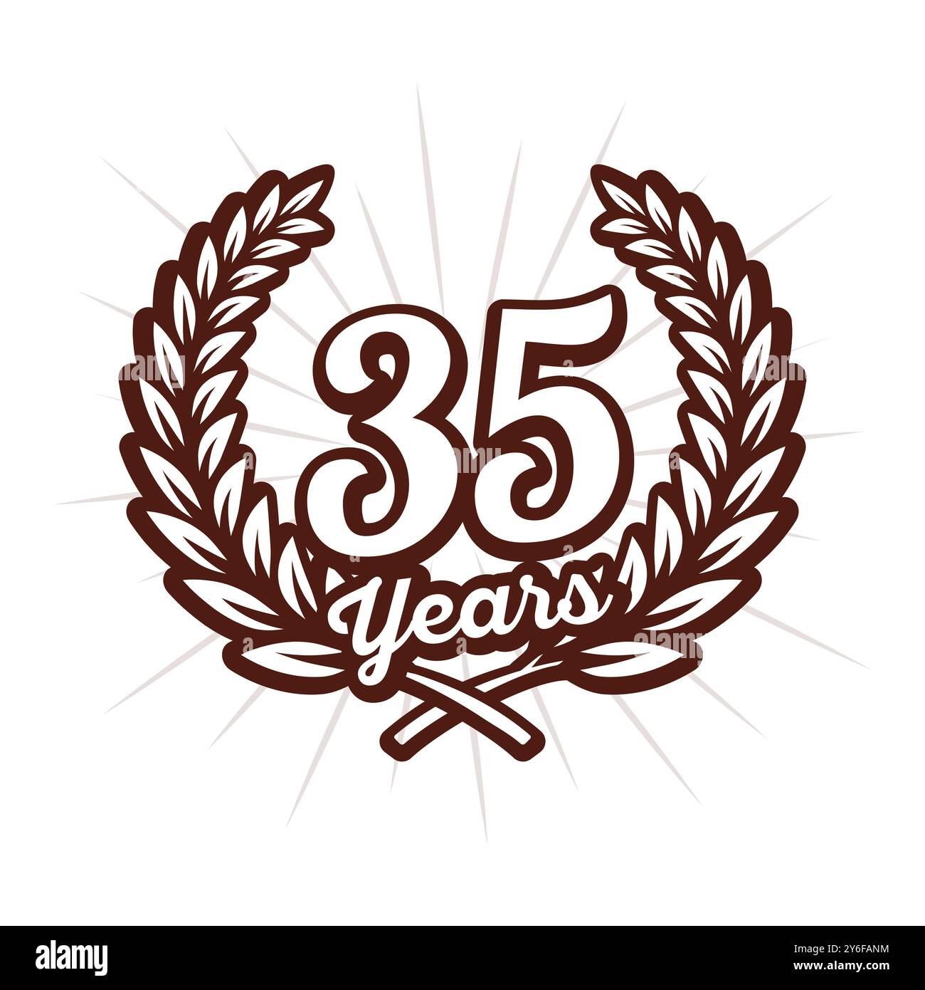 35 years anniversary celebration with laurel wreath. 35th anniversary ...