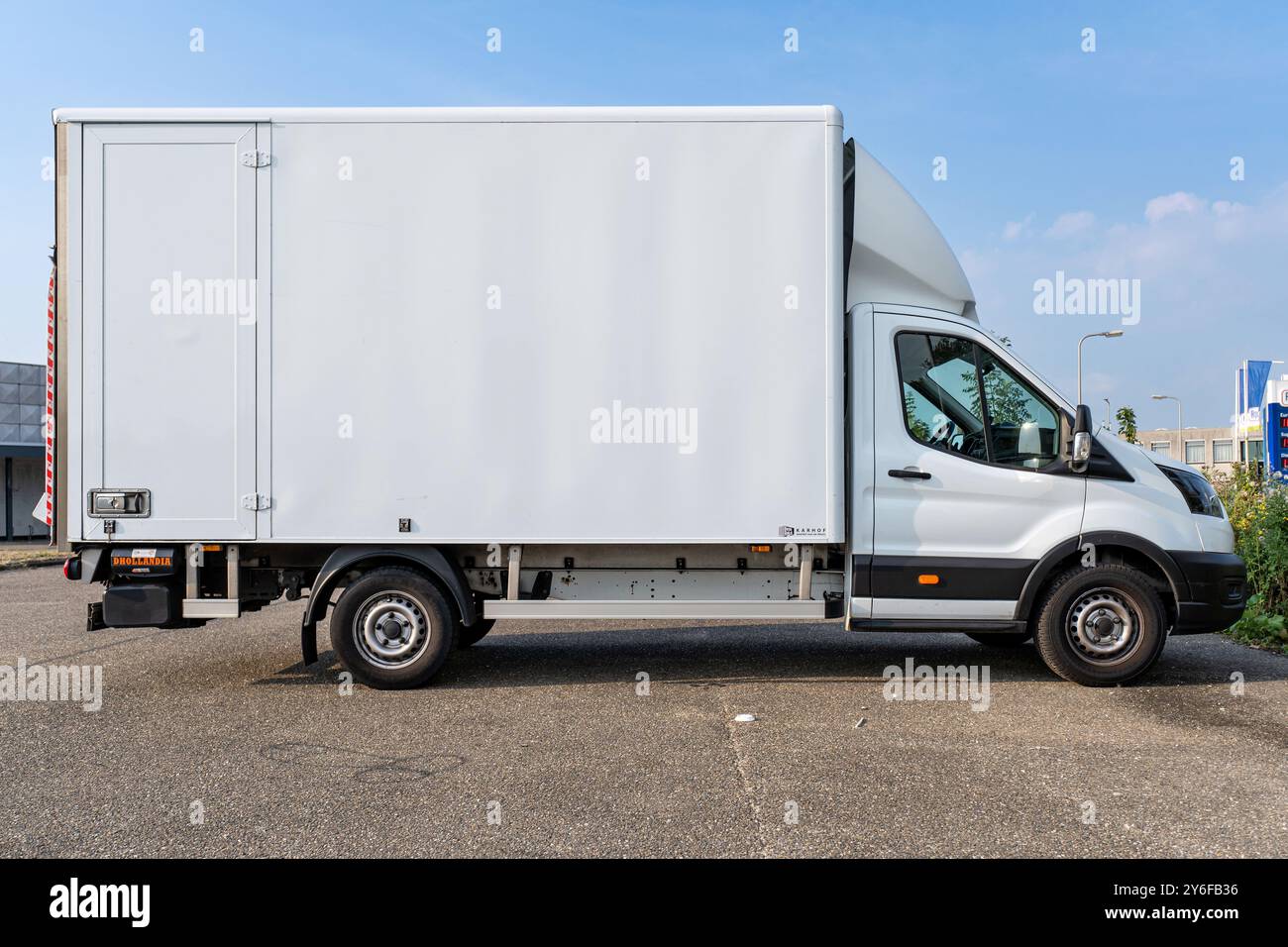 all white Ford Transit with box body Stock Photo - Alamy