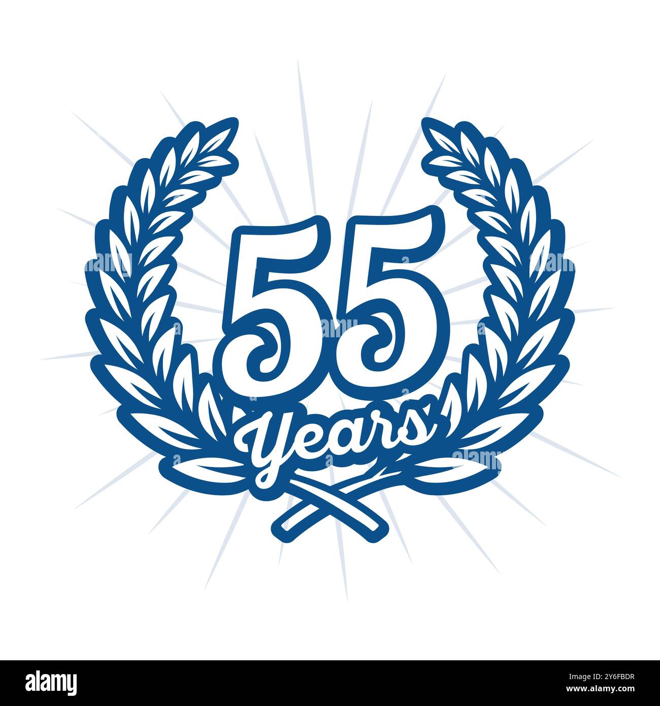 55 years anniversary celebration with laurel wreath. 55th anniversary ...