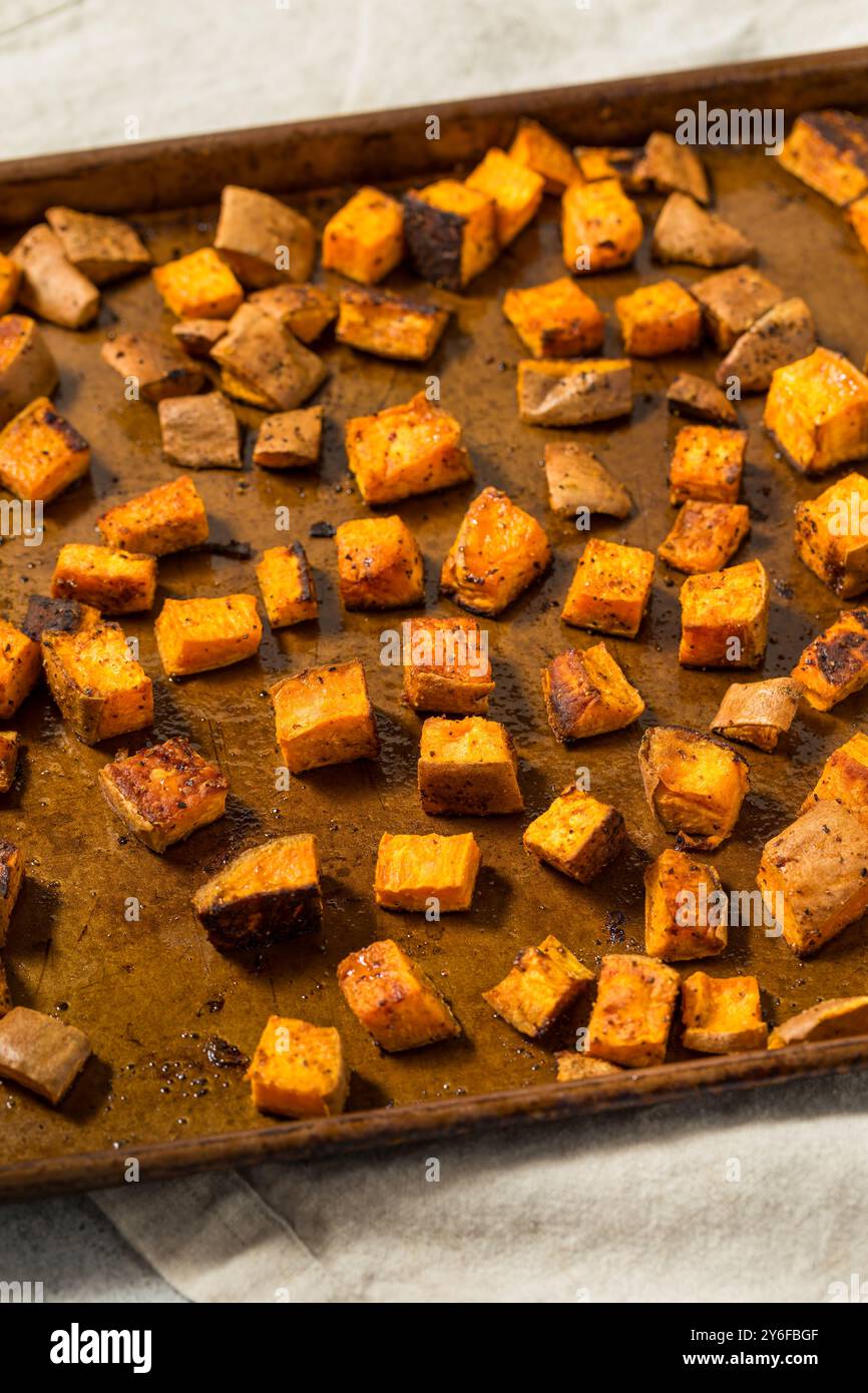 Homemade Roasted Yam Sweet Potatoes with Salt and Pepper Stock Photo ...