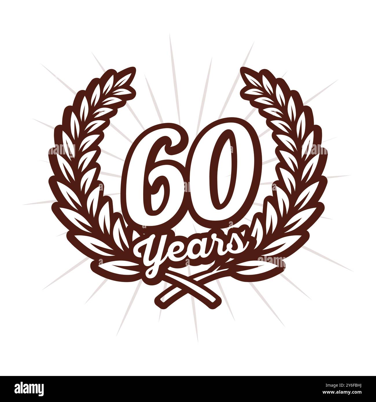 60 years anniversary celebration with laurel wreath. 60th anniversary ...