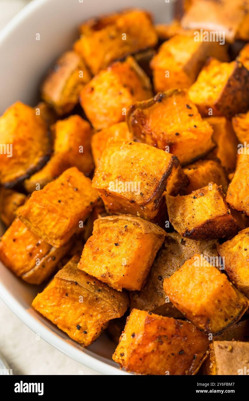 Homemade Roasted Yam Sweet Potatoes with Salt and Pepper Stock Photo ...