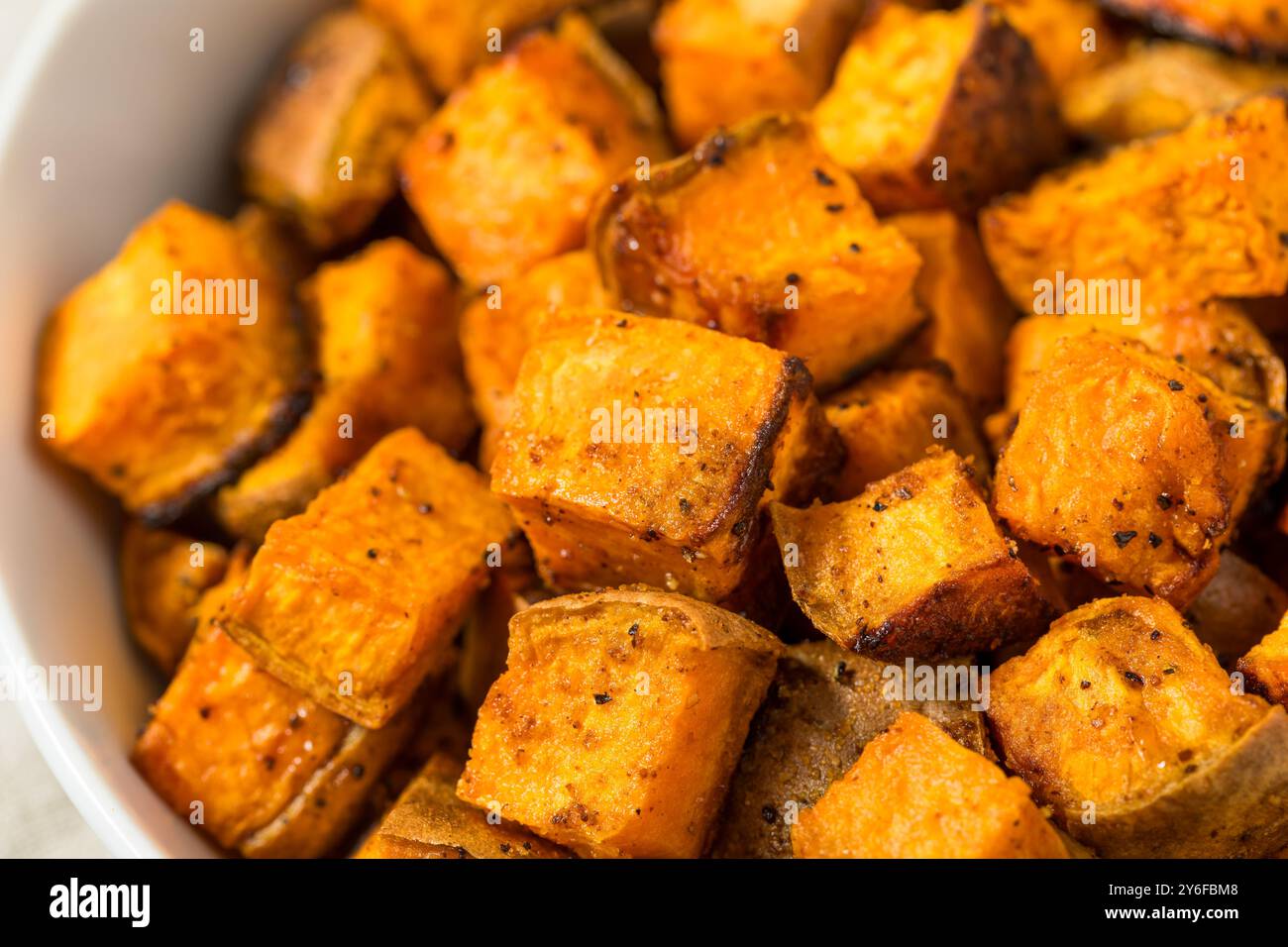 Homemade Roasted Yam Sweet Potatoes with Salt and Pepper Stock Photo ...