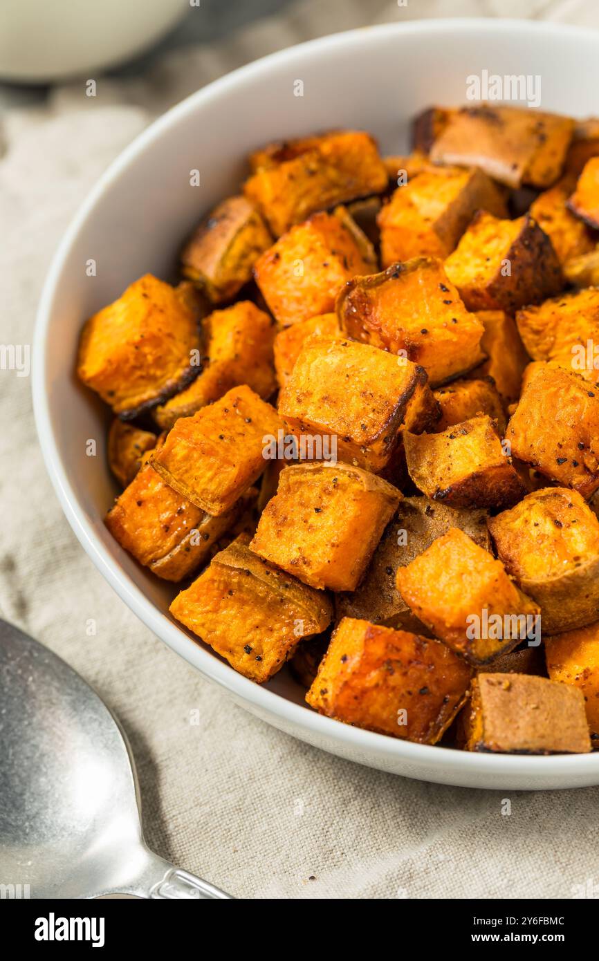 Homemade Roasted Yam Sweet Potatoes with Salt and Pepper Stock Photo ...
