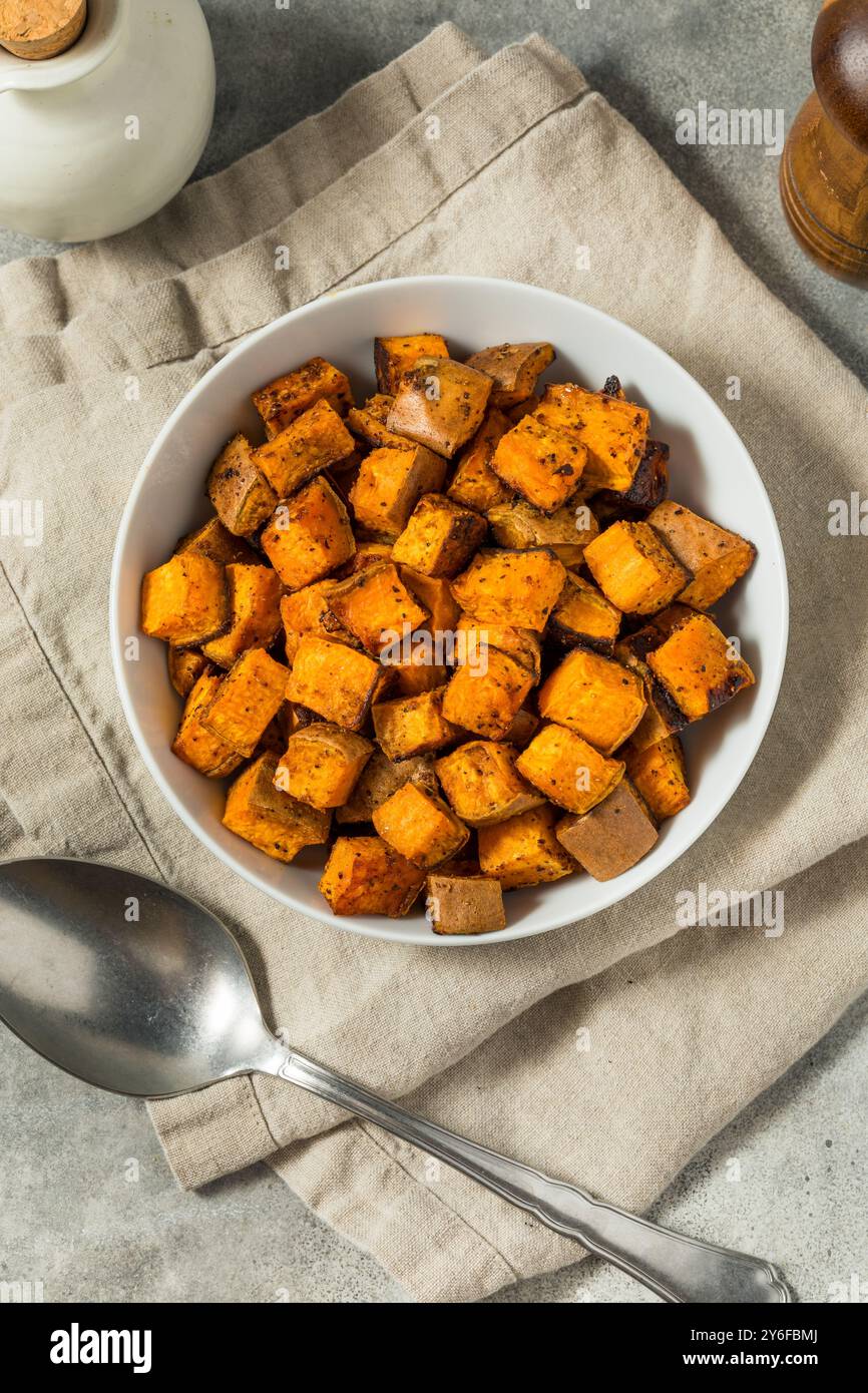 Homemade Roasted Yam Sweet Potatoes with Salt and Pepper Stock Photo ...