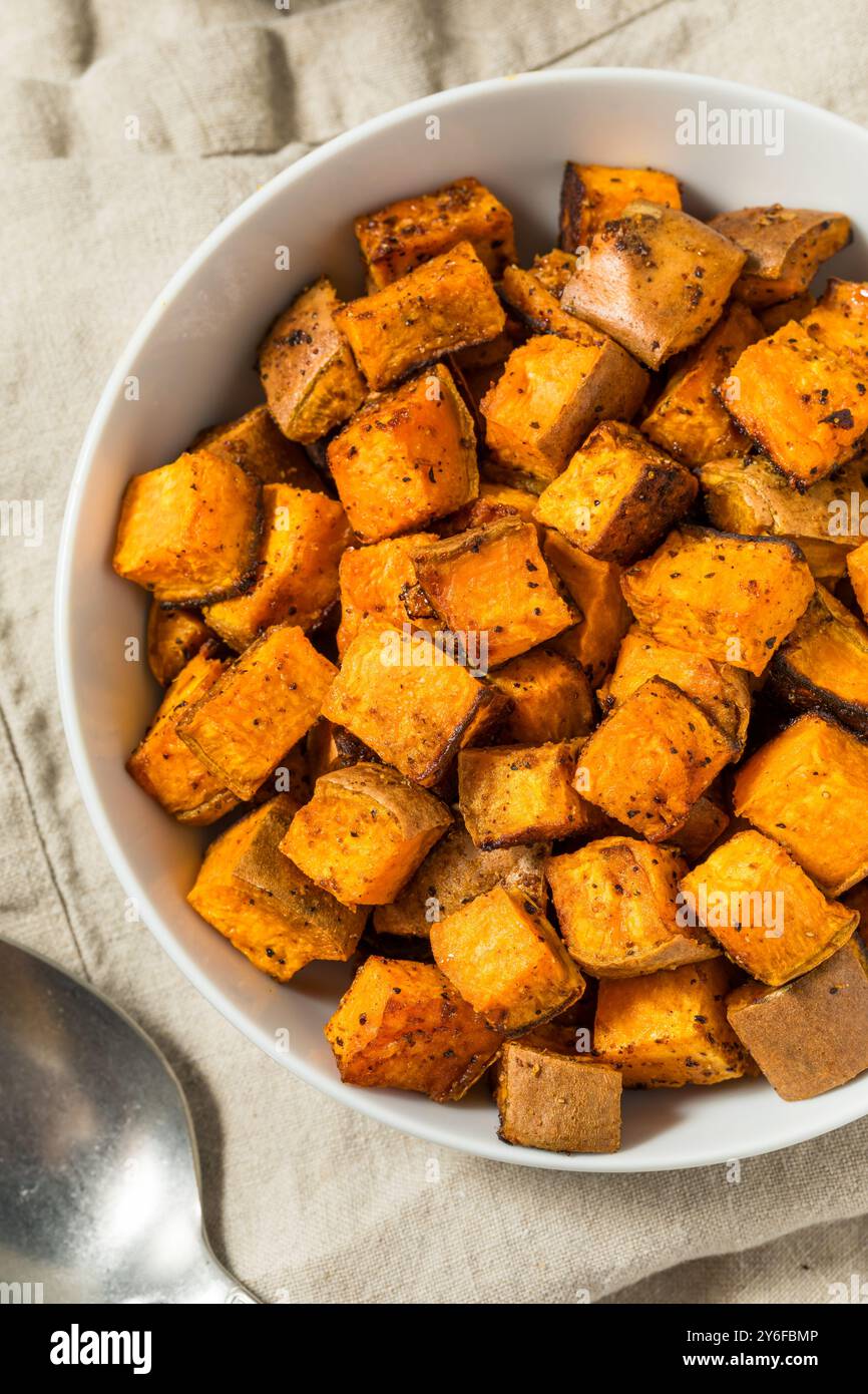 Homemade Roasted Yam Sweet Potatoes with Salt and Pepper Stock Photo ...