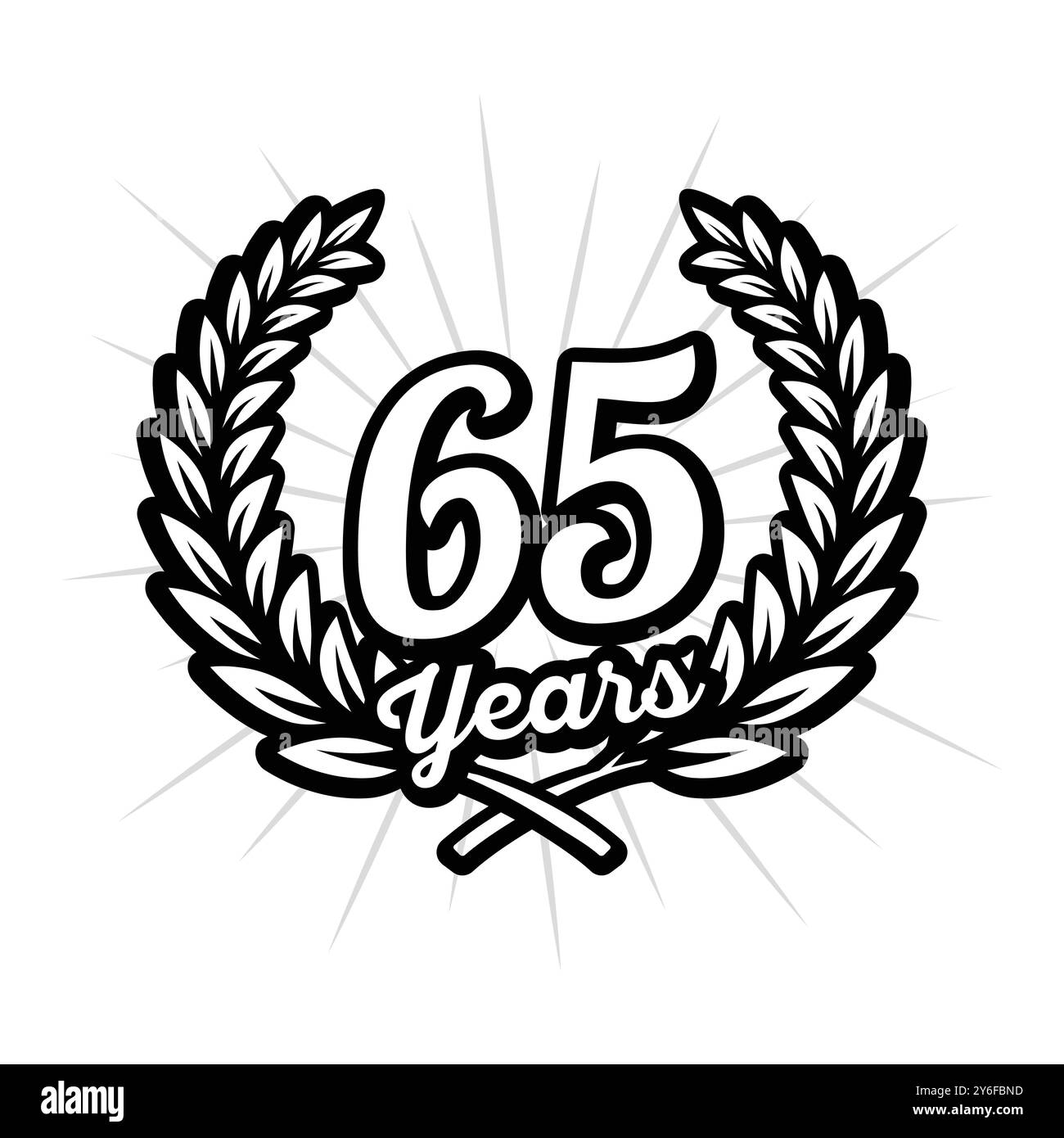 65 years anniversary celebration with laurel wreath. 65th anniversary ...