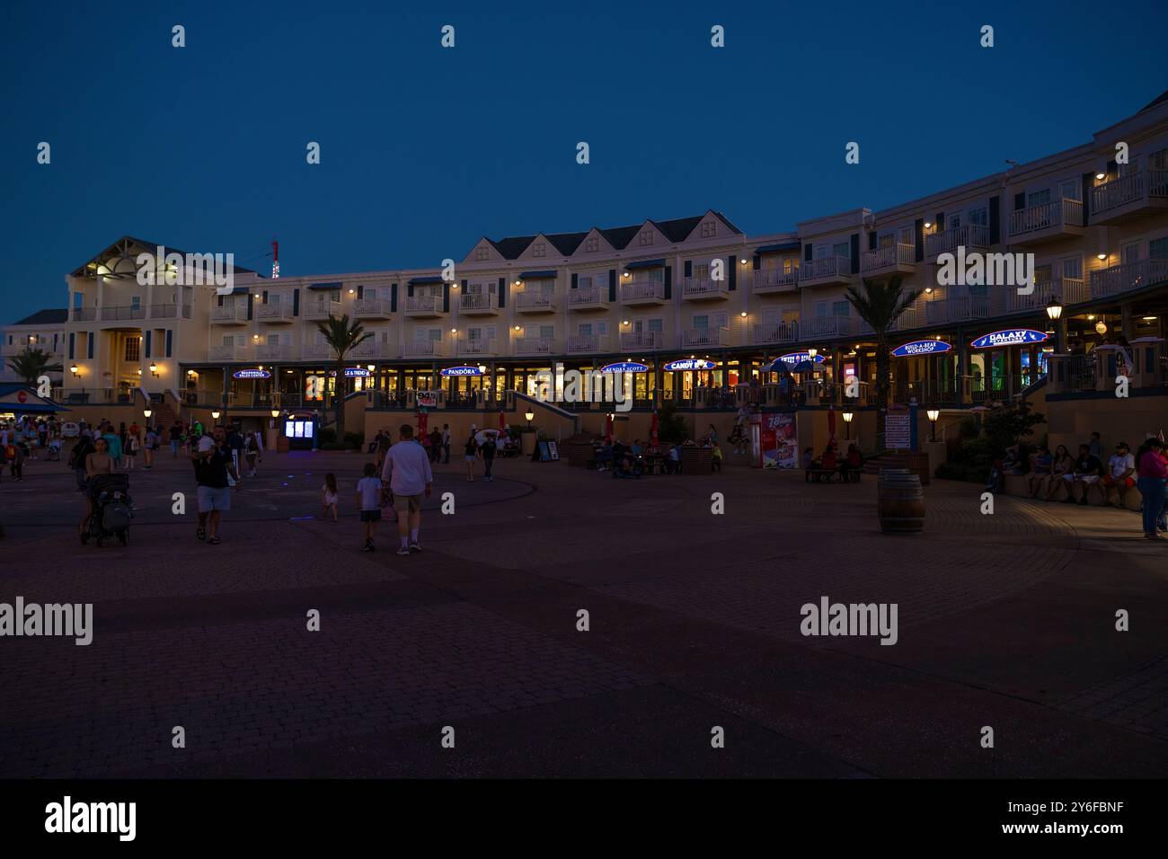 Kemah, Texas, USA - June 21, 2024: Nighttime on the Kemah Boardwalk ...