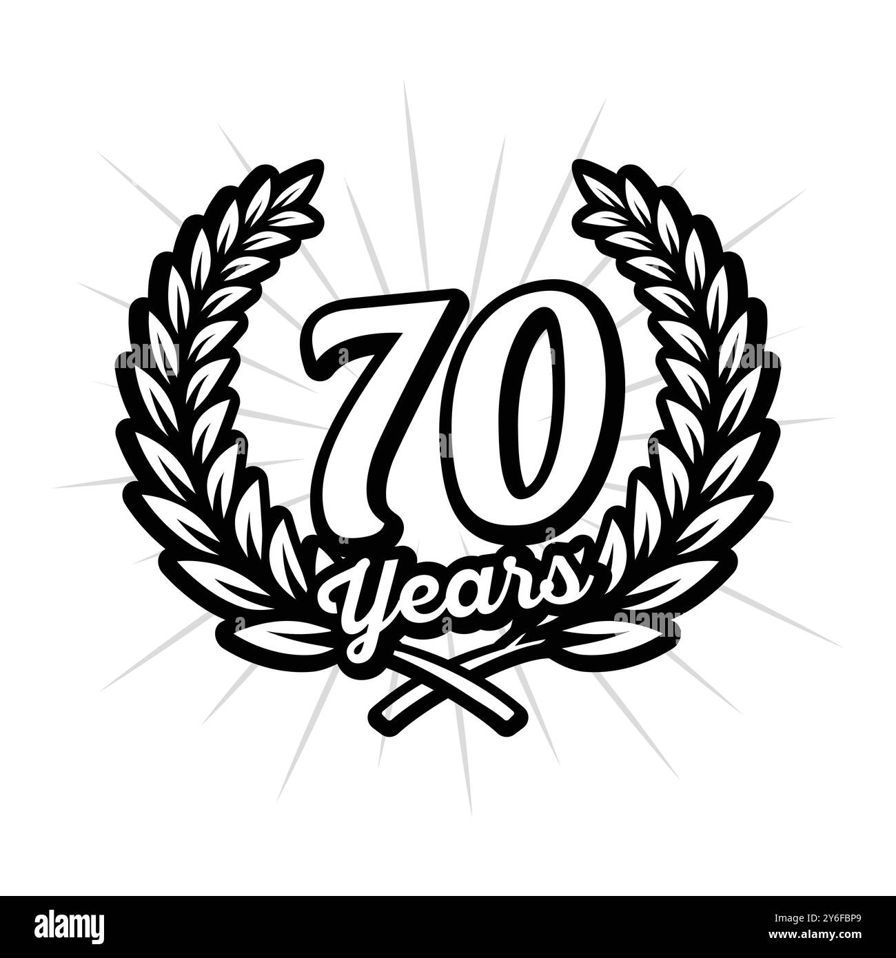 70 years anniversary celebration with laurel wreath. 70th anniversary ...