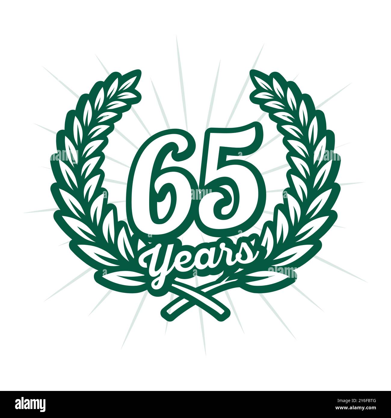65 years anniversary celebration with laurel wreath. 65th anniversary ...