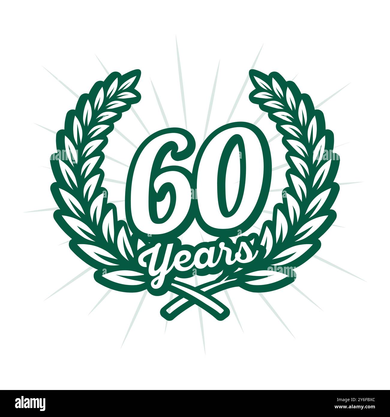 60 years anniversary celebration with laurel wreath. 60th anniversary ...