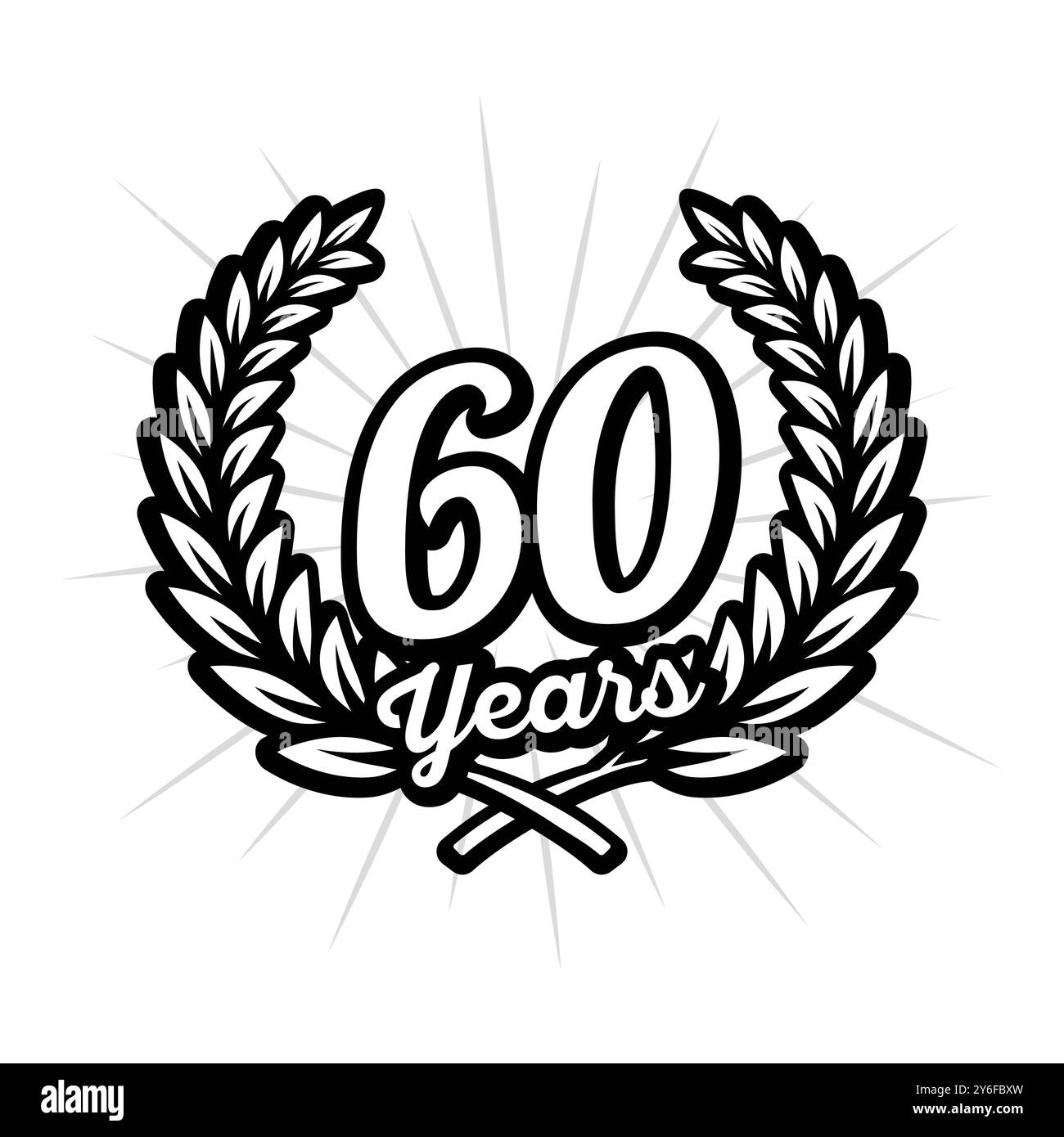 60 years anniversary celebration with laurel wreath. 60th anniversary ...
