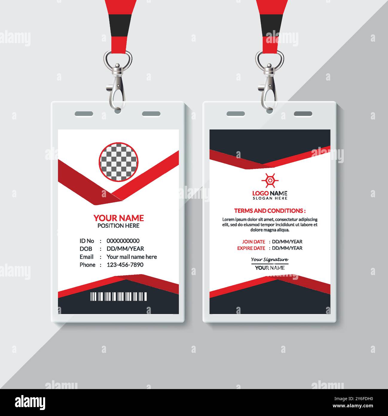 Identification card template Stock Vector Images - Alamy