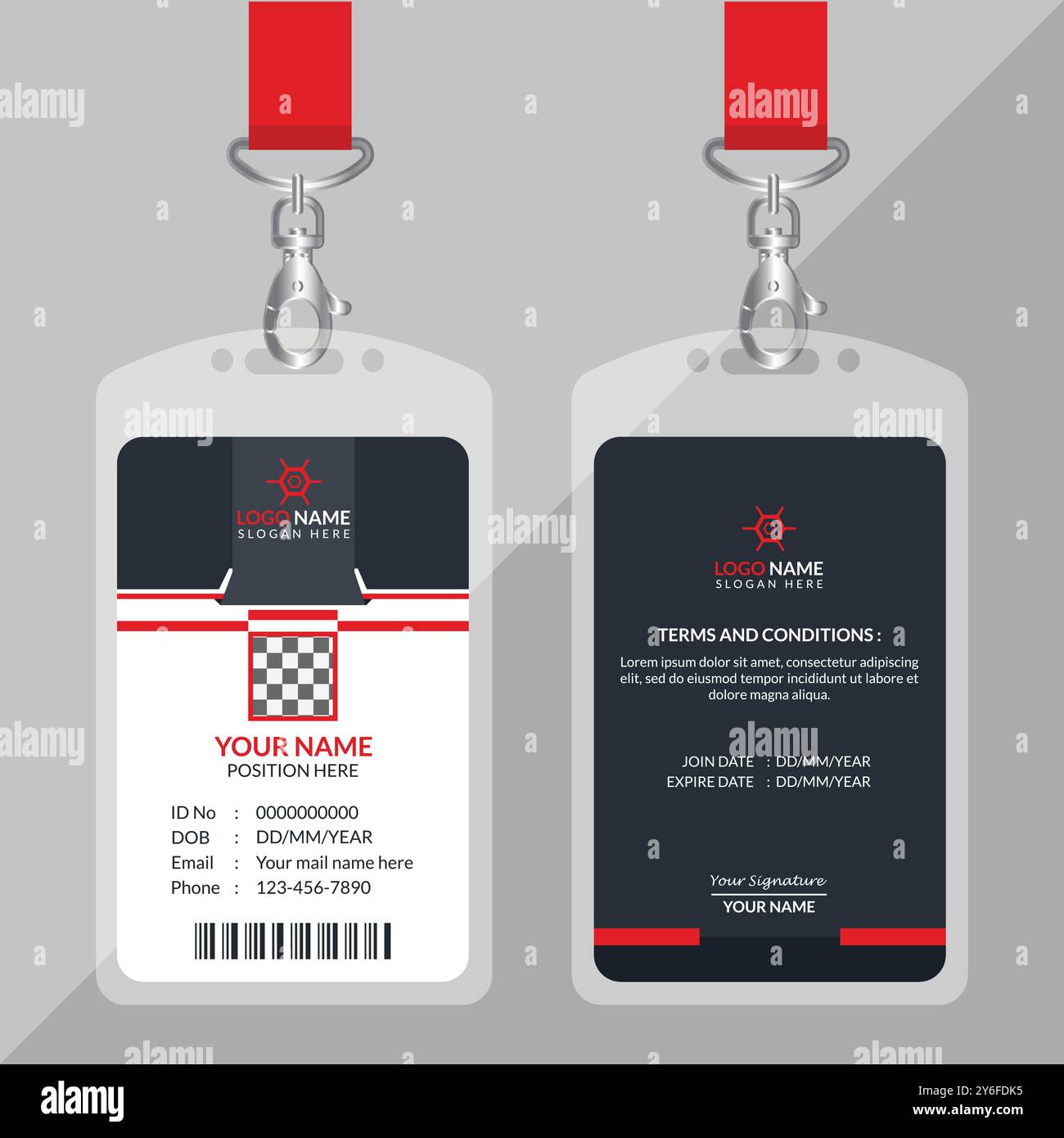 Identification card template Stock Vector Images - Alamy