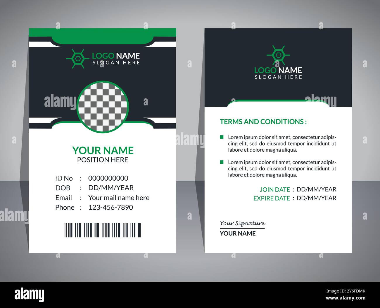 Professional ID Card Design Template Stock Vector Image & Art - Alamy