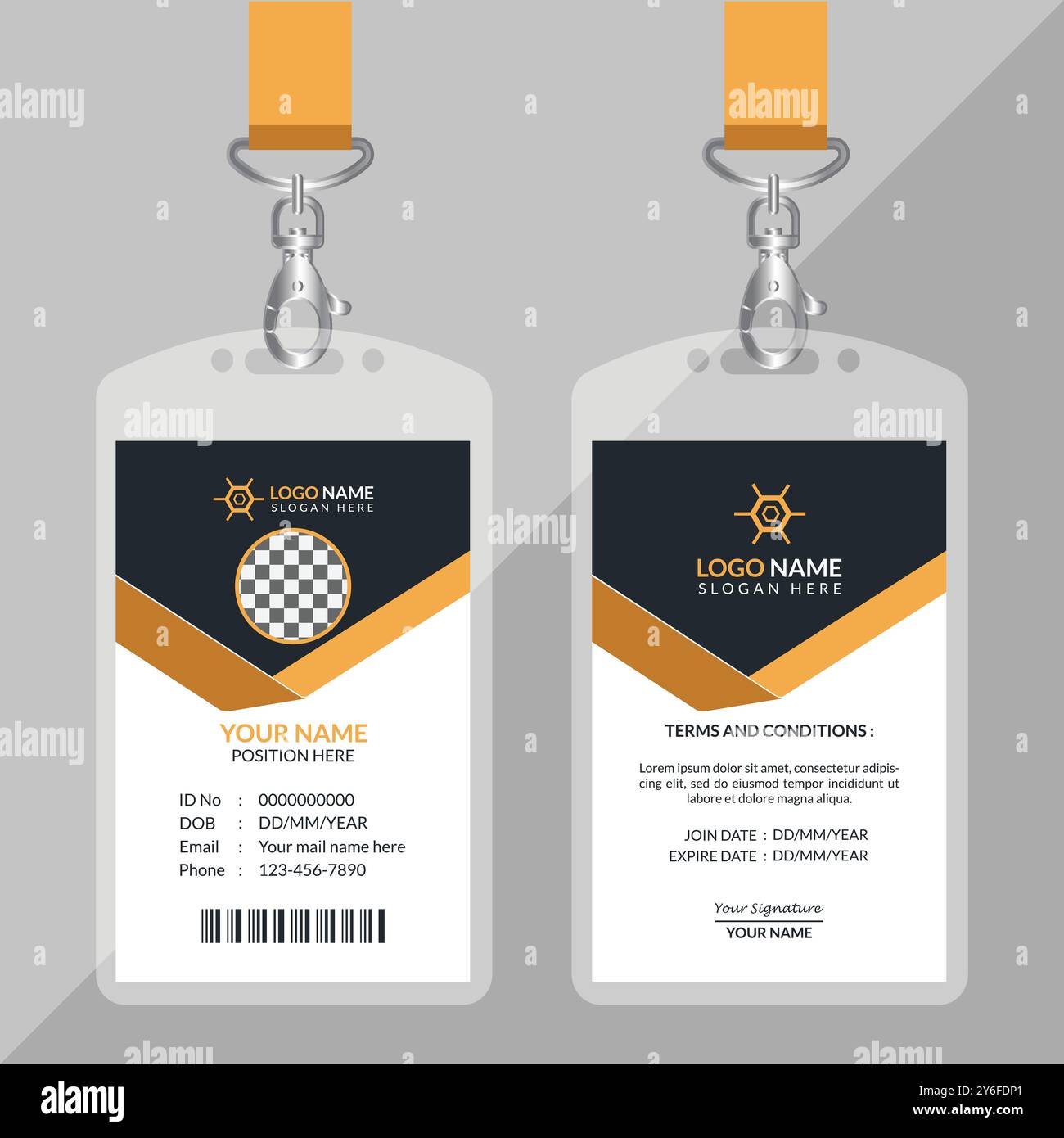 Modern ID Card Design Template Stock Vector Image & Art - Alamy