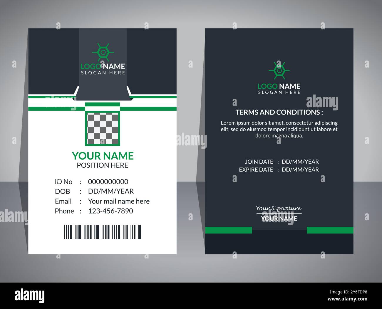 Professional ID Card Design Template Stock Vector Image & Art - Alamy