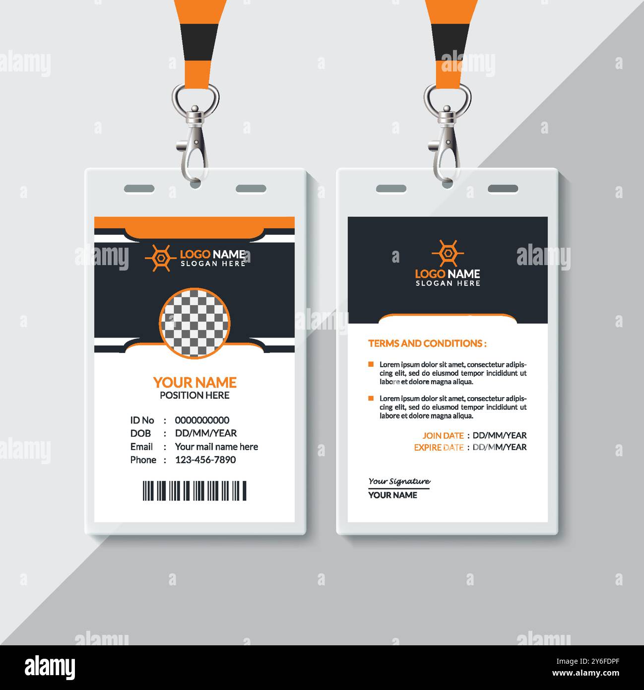 Modern ID Card Design Template Stock Vector Image & Art - Alamy