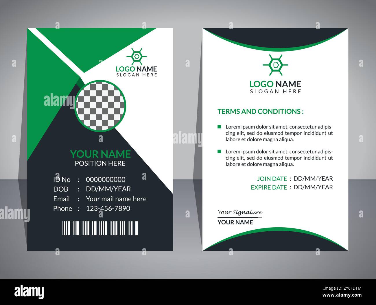 Professional ID Card Design Template Stock Vector Image & Art - Alamy