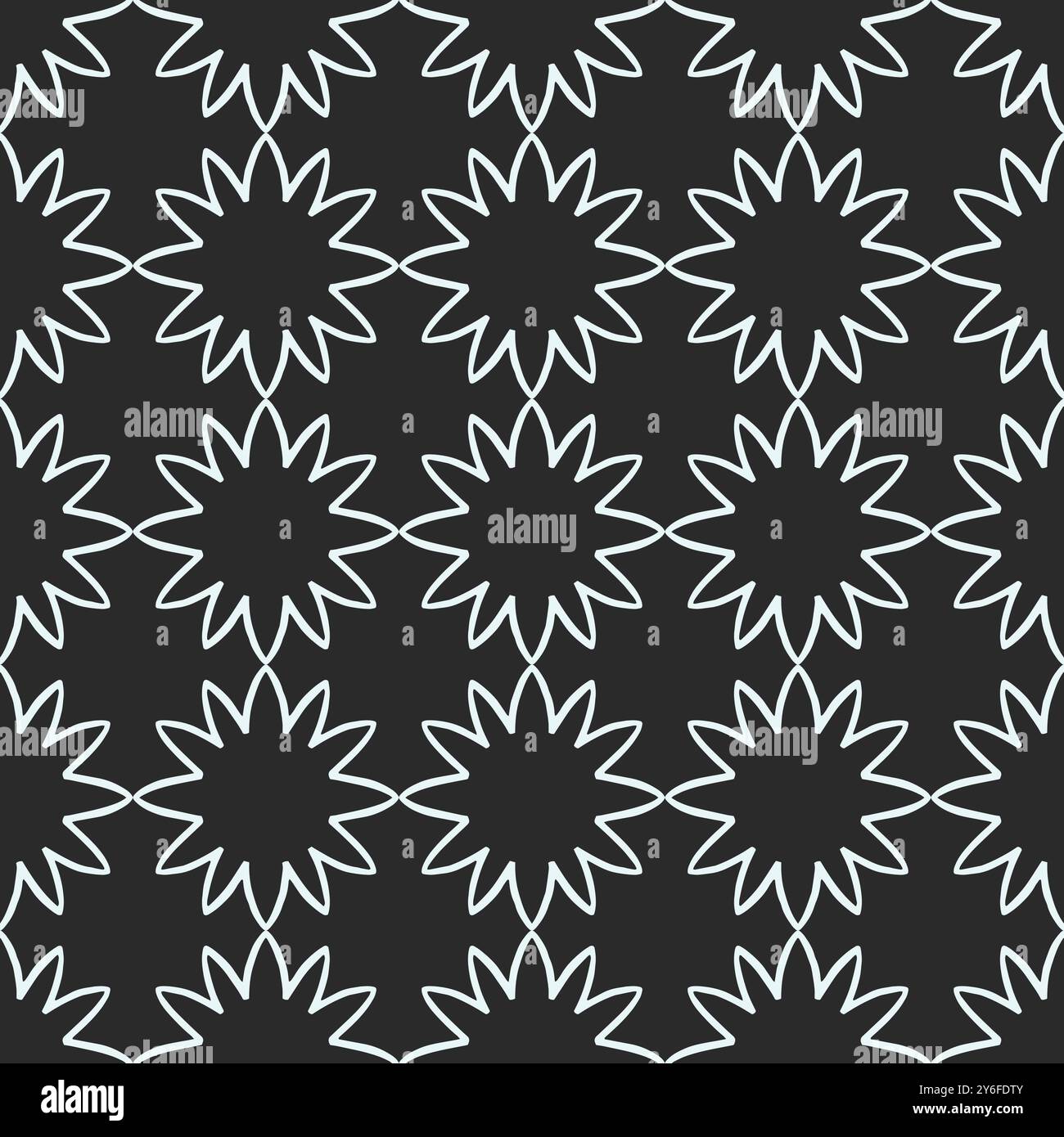 Seamless vector pattern with white star outlines on charcoal black ...